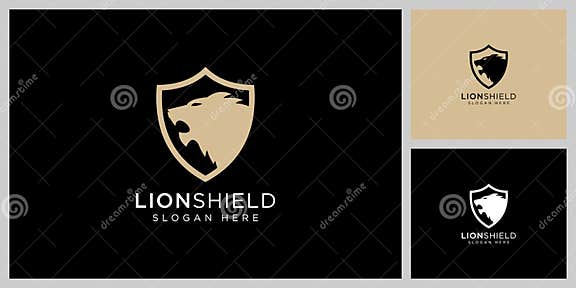 Lion Shield Logo Vector Design Stock Vector - Illustration of insignia ...