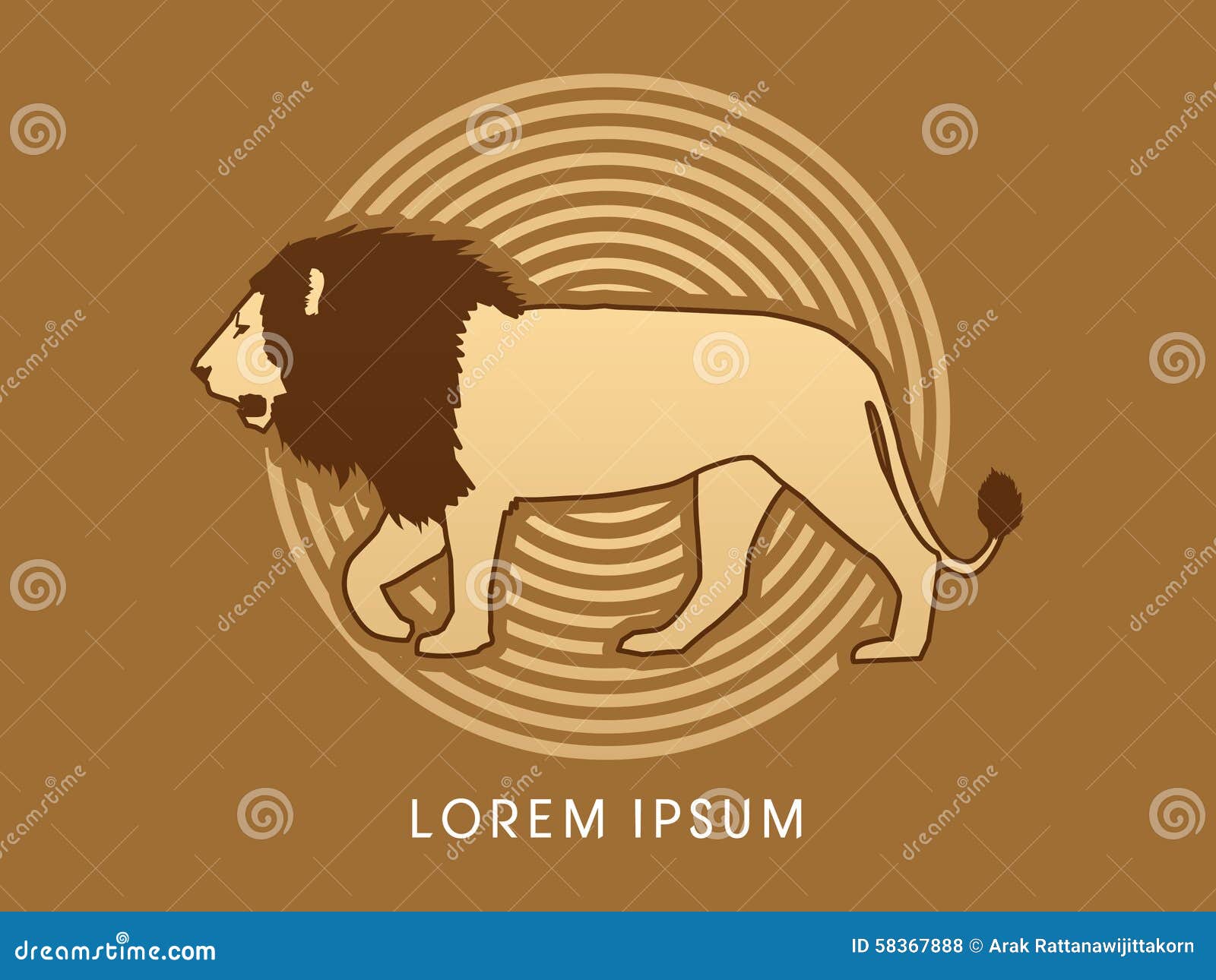 Lion stock vector. Illustration of design, furious, africa - 58367888