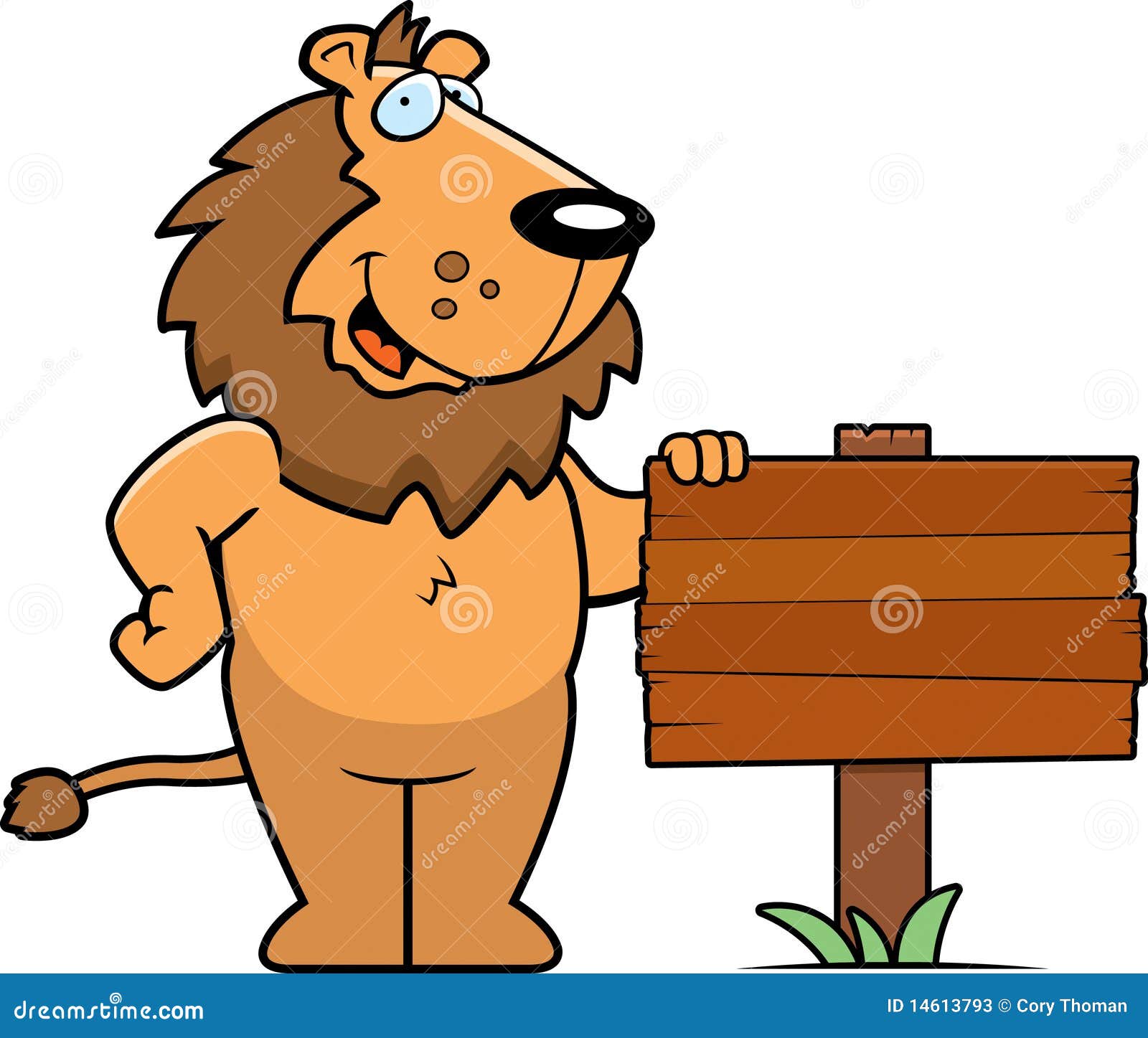 Lion Sign stock vector. Illustration of happy, standing - 14613793