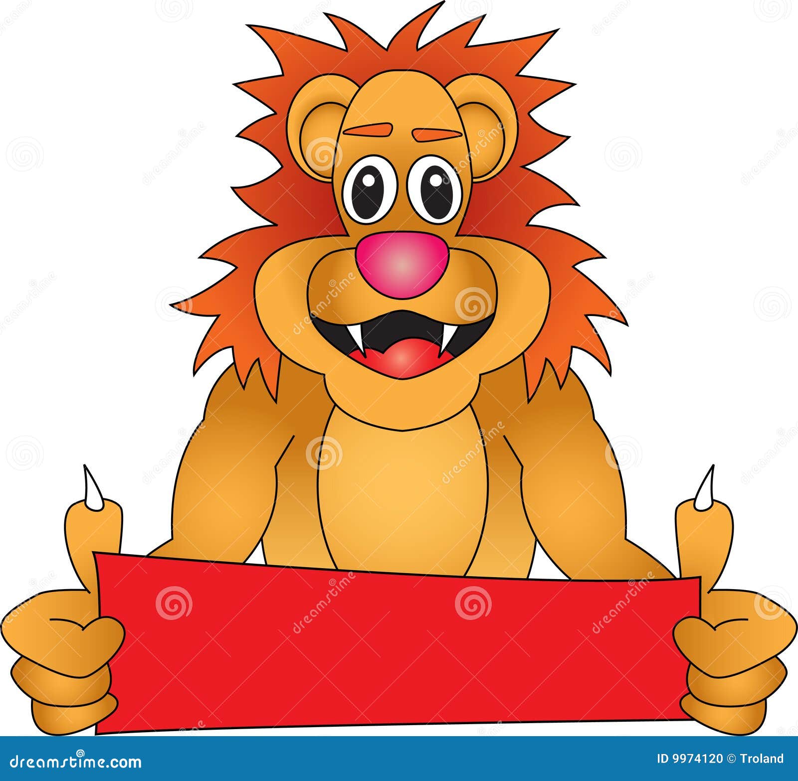 Lion with Sign stock vector. Illustration of vector, predator - 9974120