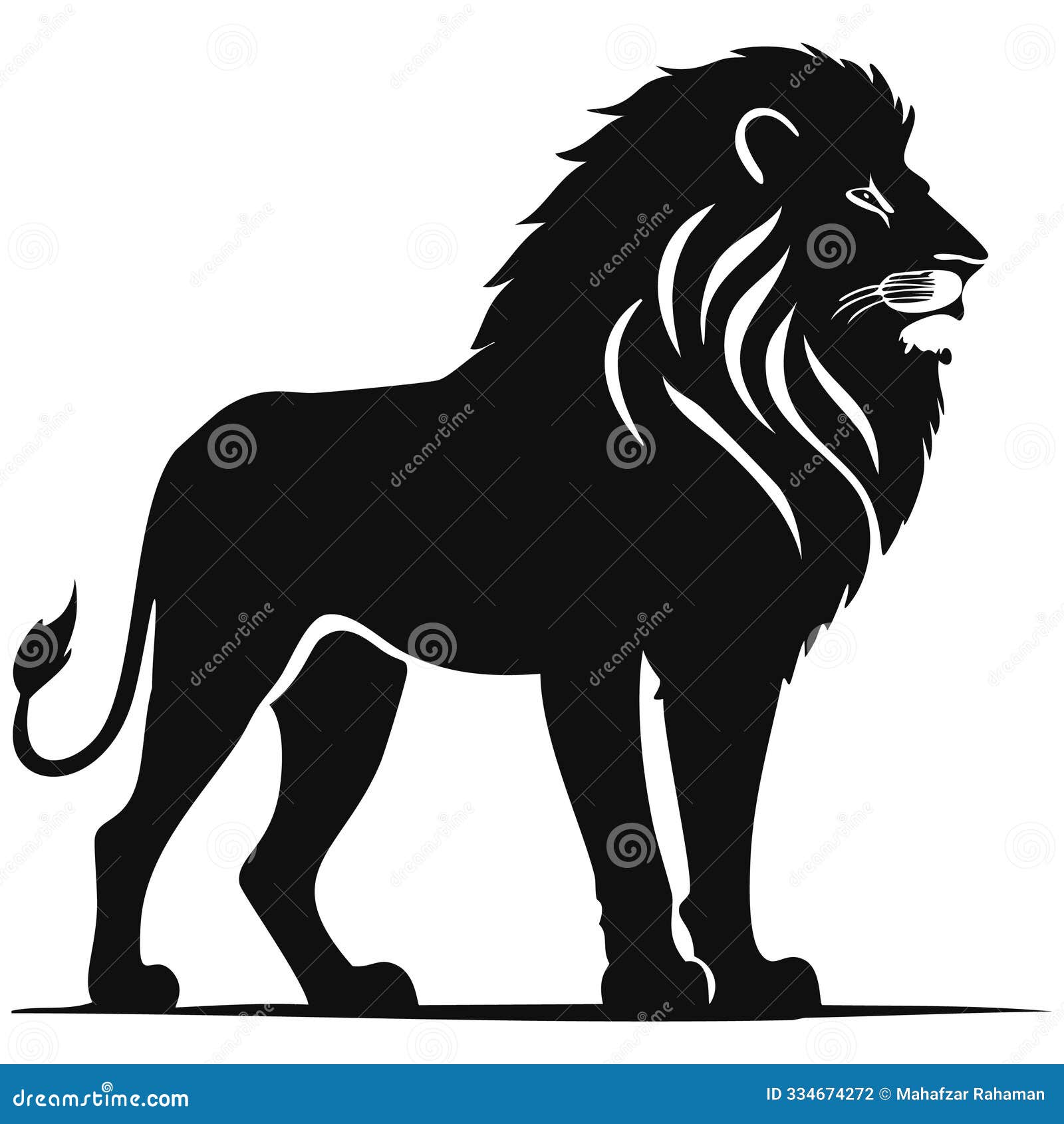 Lion Silhouette Vector: Majestic King of the Jungle Stock Vector ...