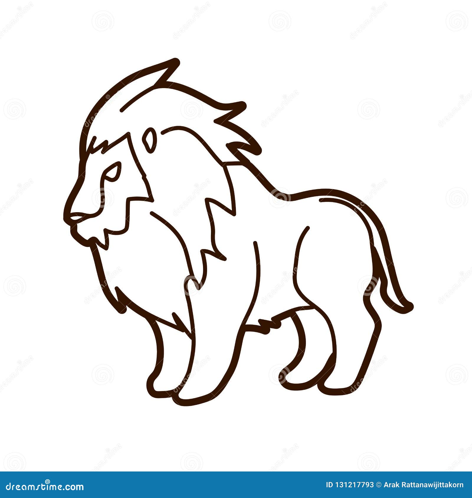 Lion Standing Side View Graphic Vector Stock Vector - Illustration of ...