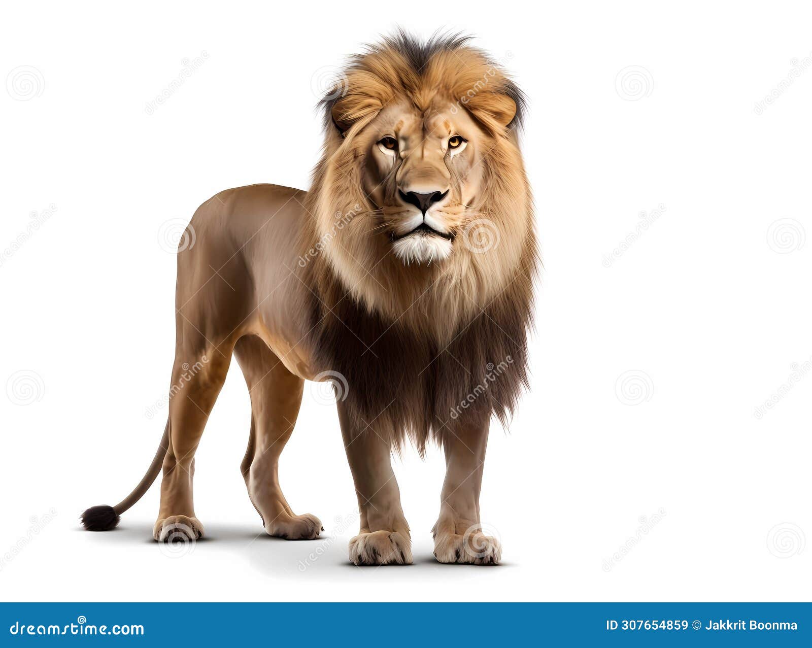 Lion Standing, Side View, Isolated on White Background with Shadow ...
