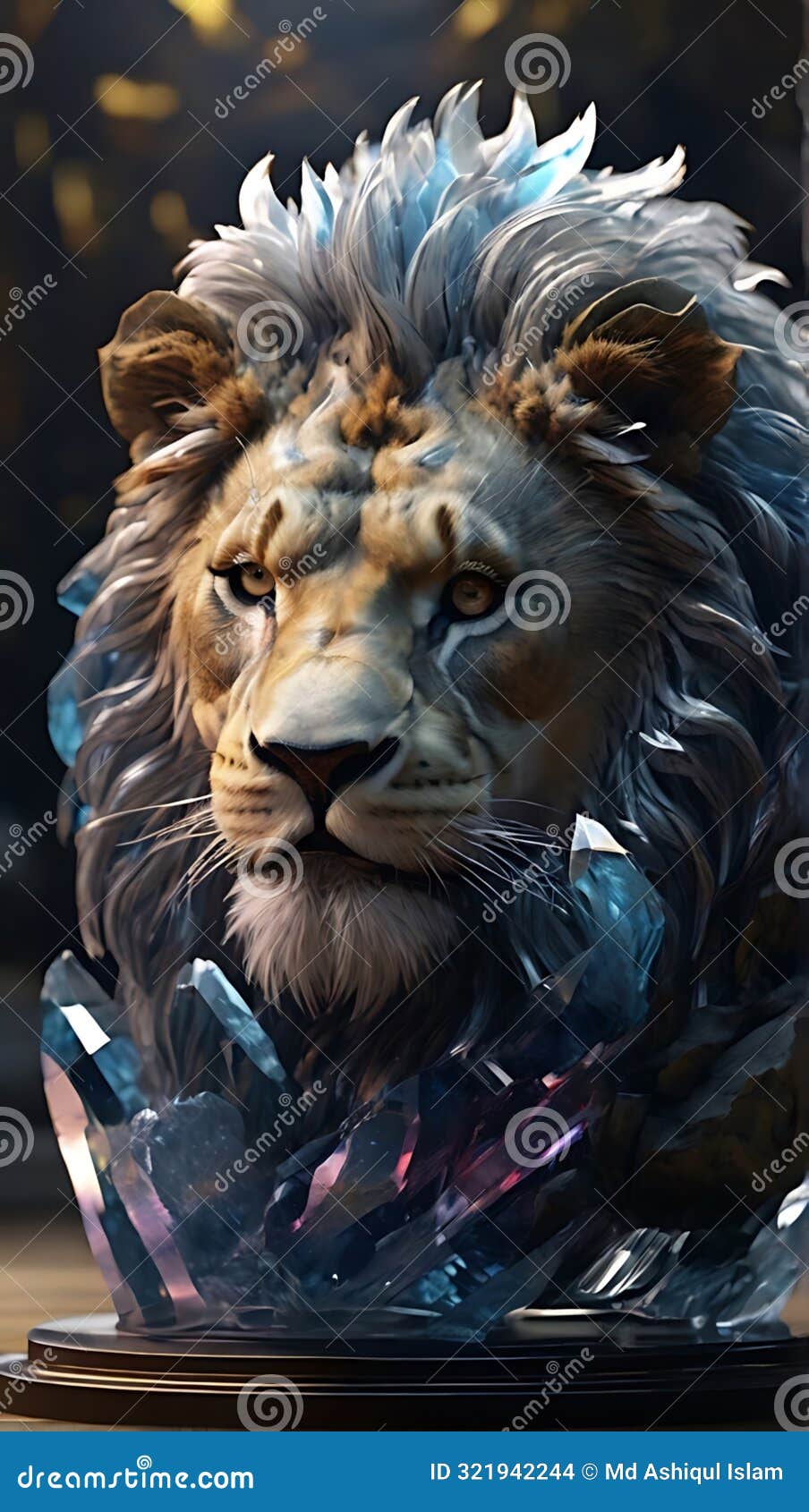 A Lion with a Star on Its Head Stock Illustration - Illustration of ...