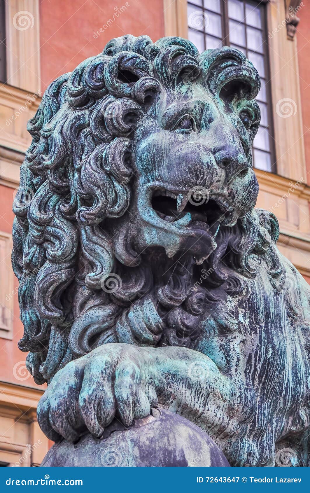 Lion statue in Germany stock image. Image of statue, head - 72643647