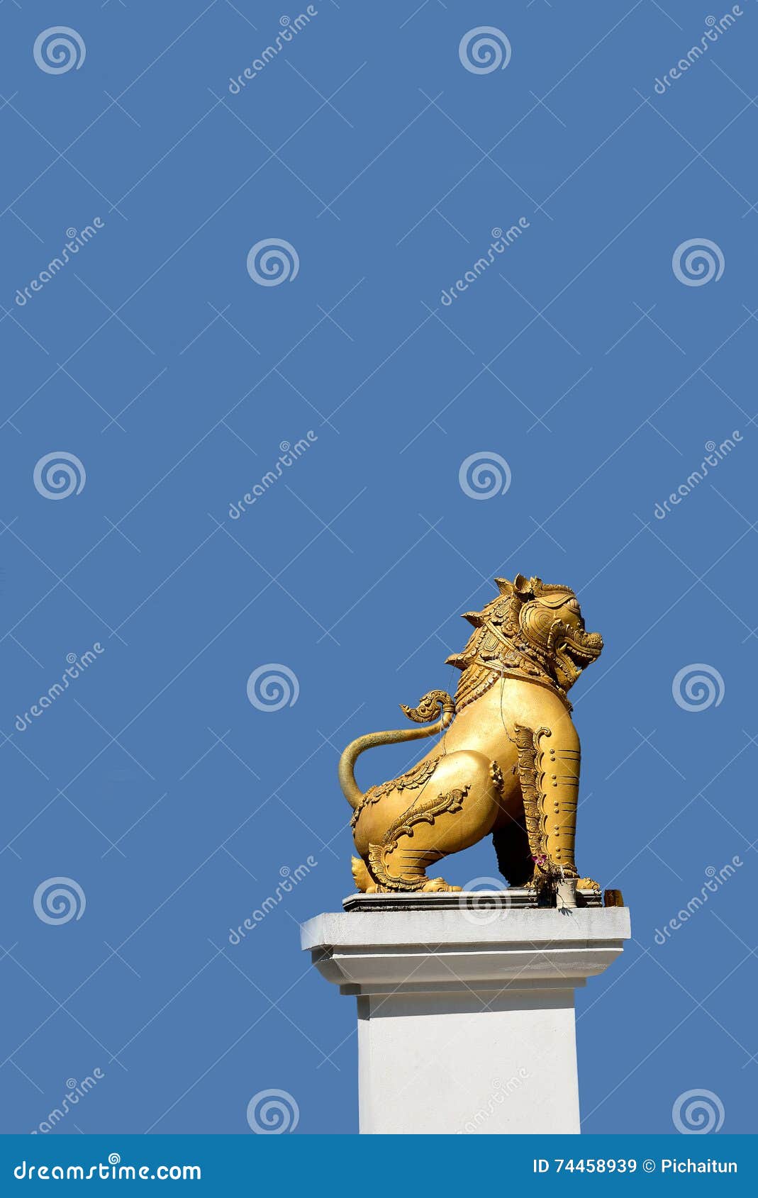 Lion statue stock image. Image of northern, standing - 74458939