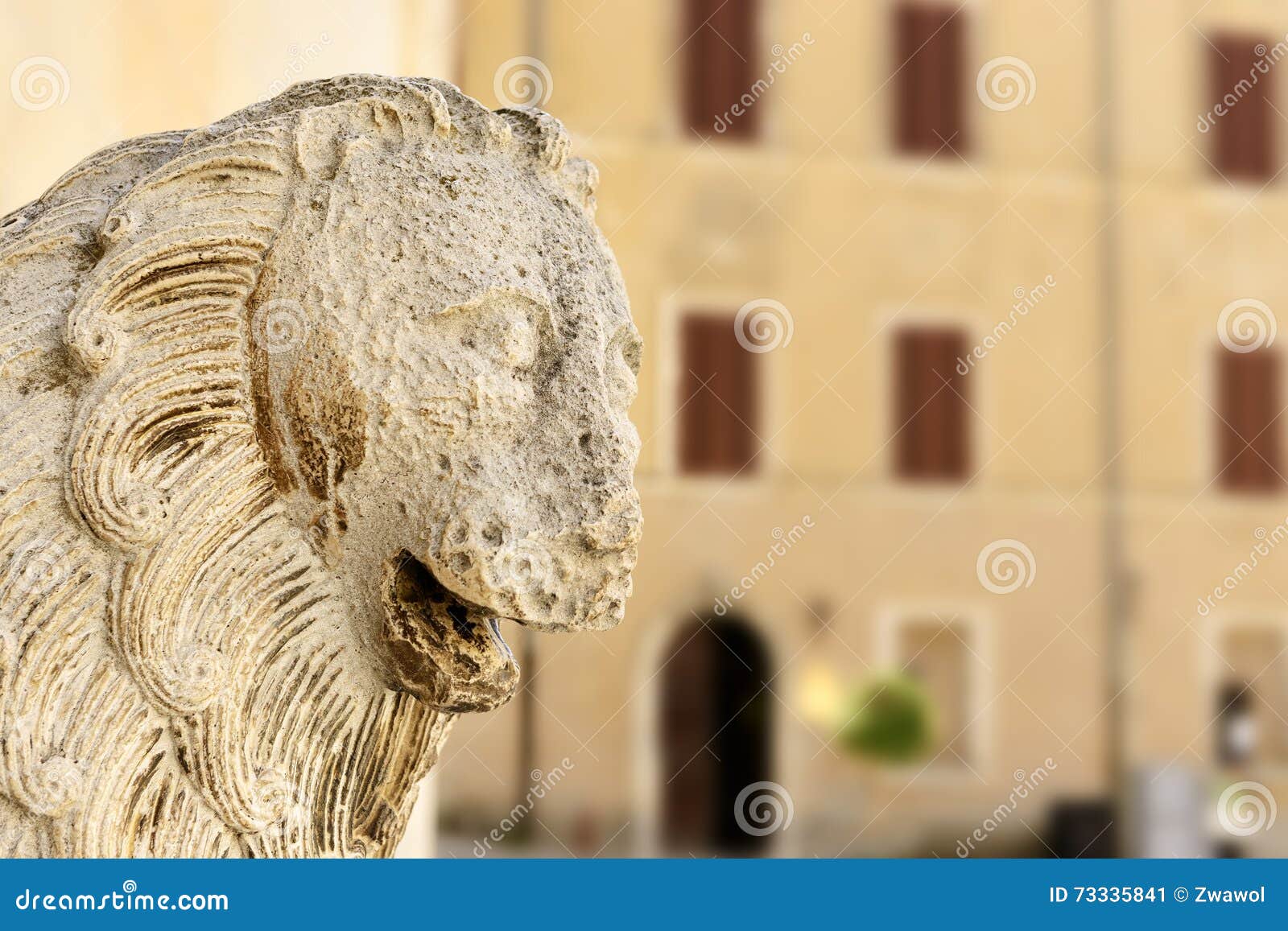 Lion statue in Italy stock image. Image of narrow, gate - 73335841