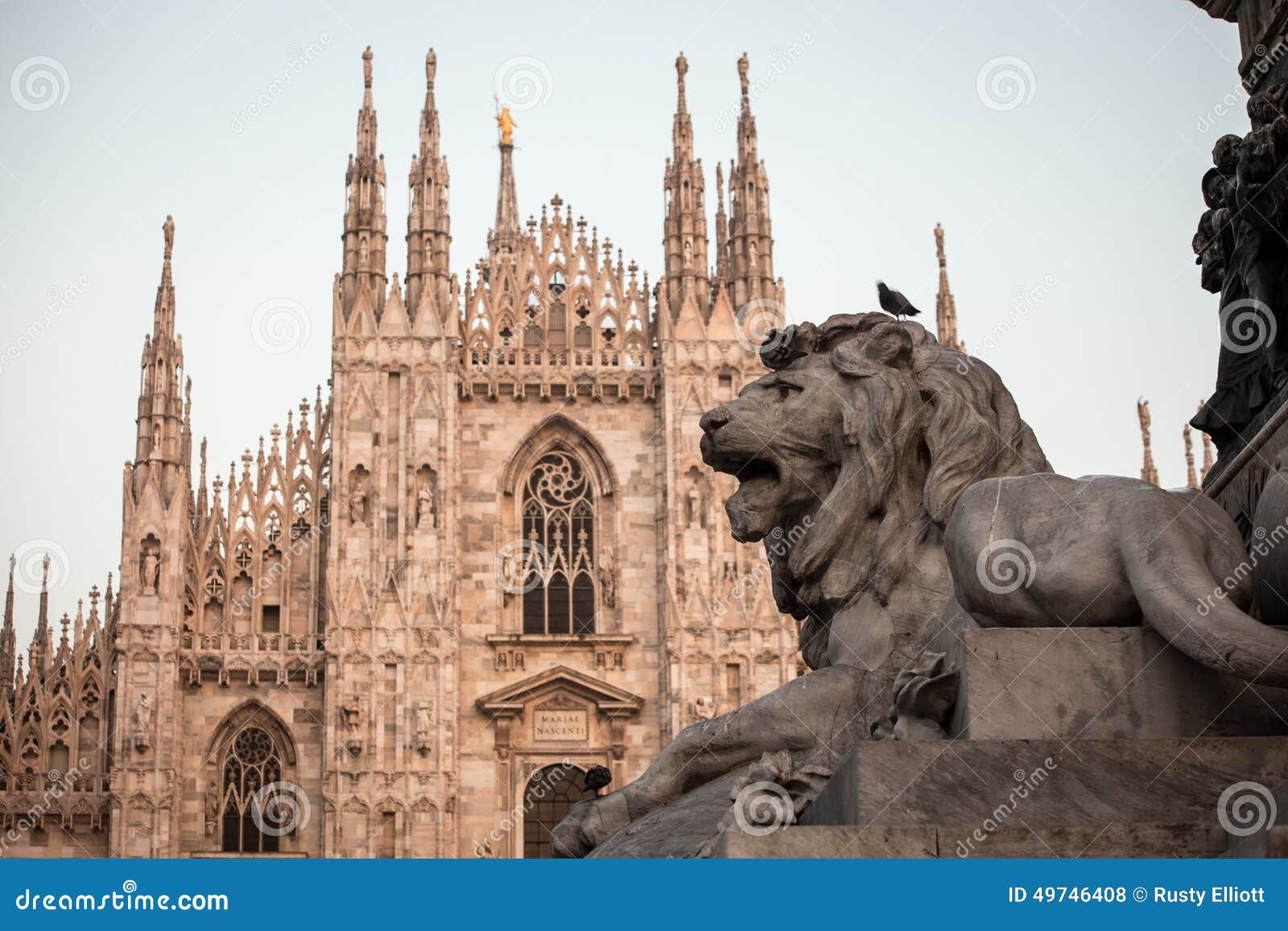 Lion statue milan stock photo. Image of church, christianity - 49746408