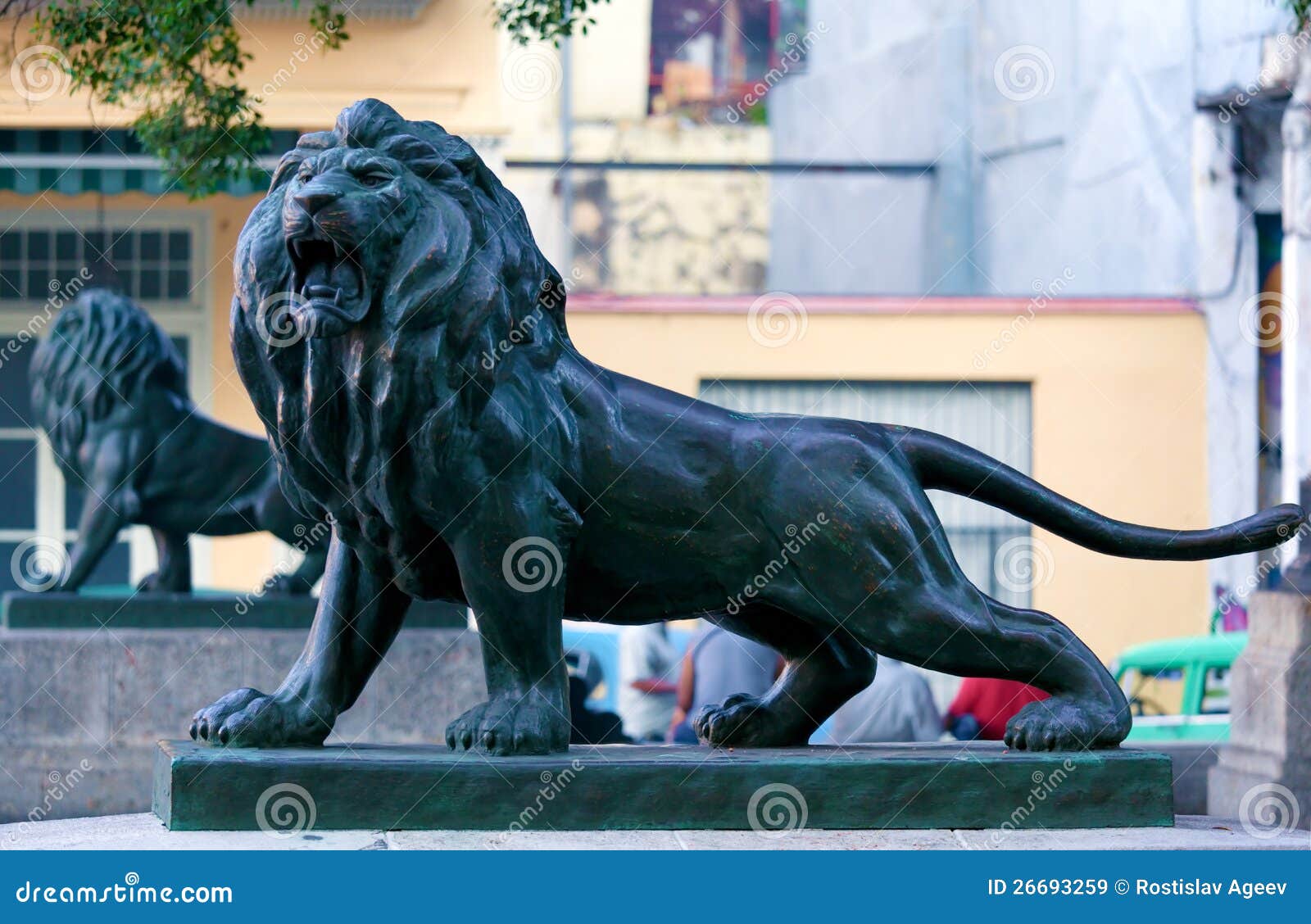 Lion statues stock image. Image of cuba, sculpture, bronze - 26693259