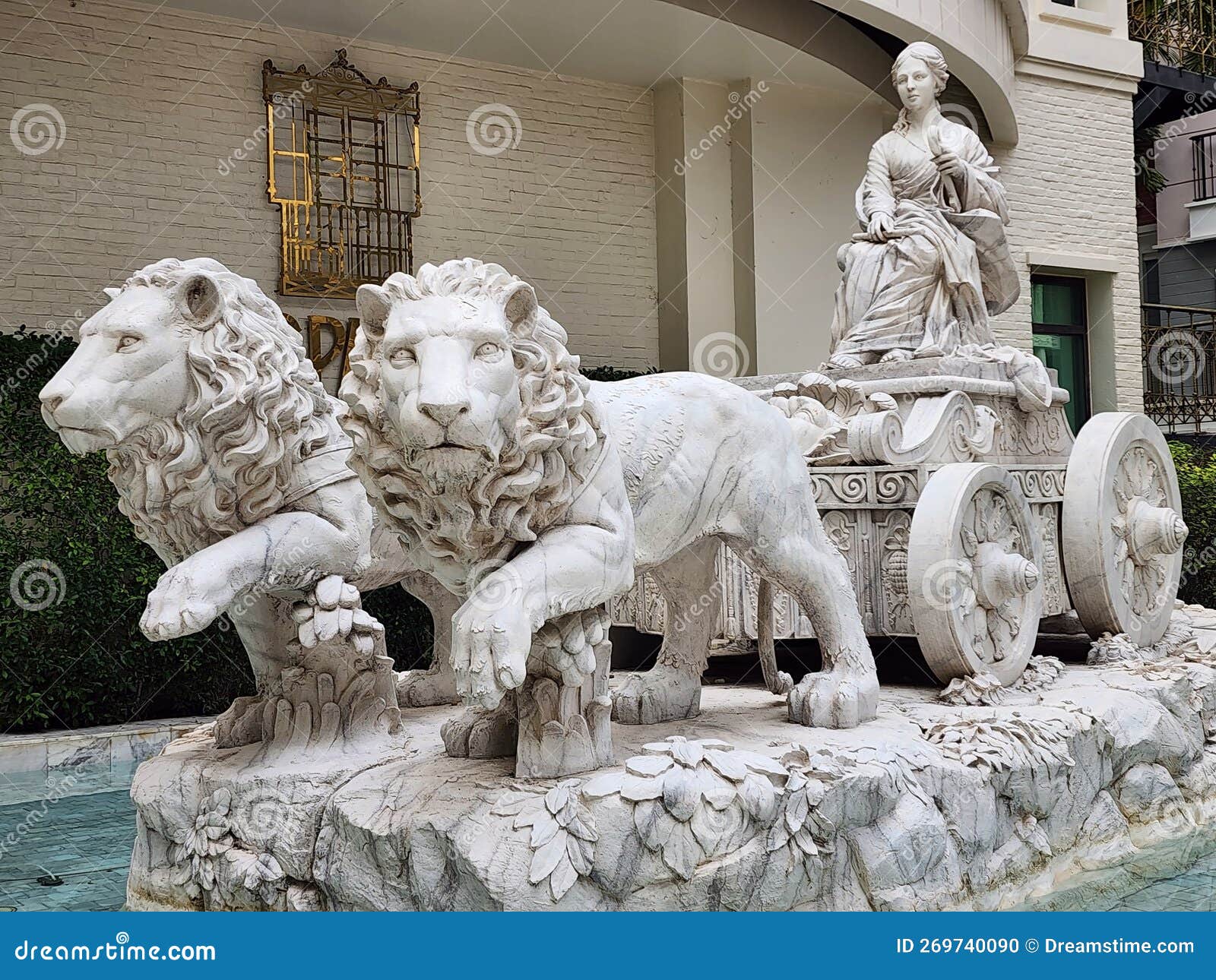 Lion statues stock photo. Image of relief, monument - 269740090