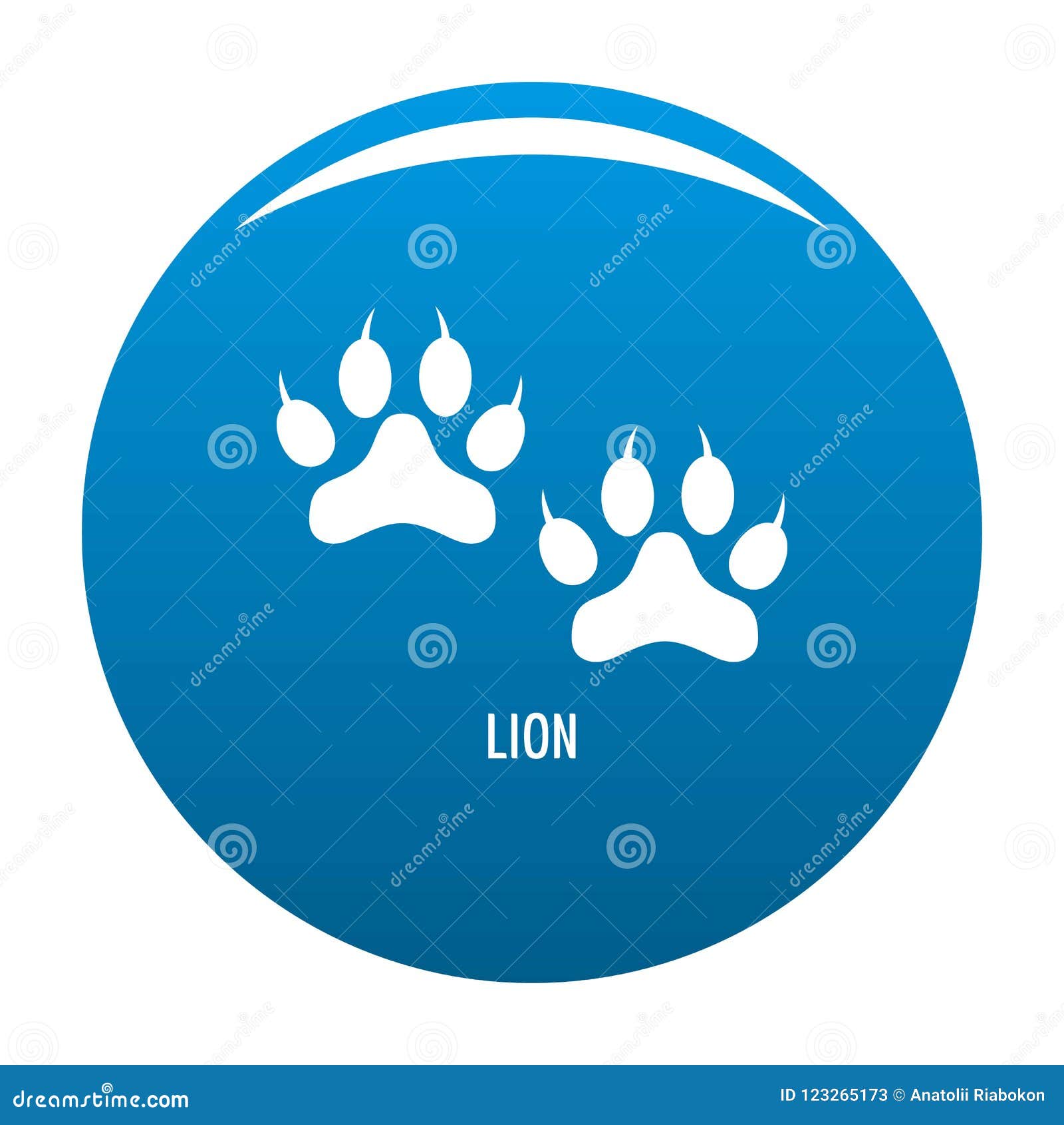 Lion step icon blue stock illustration. Illustration of safari - 123265173