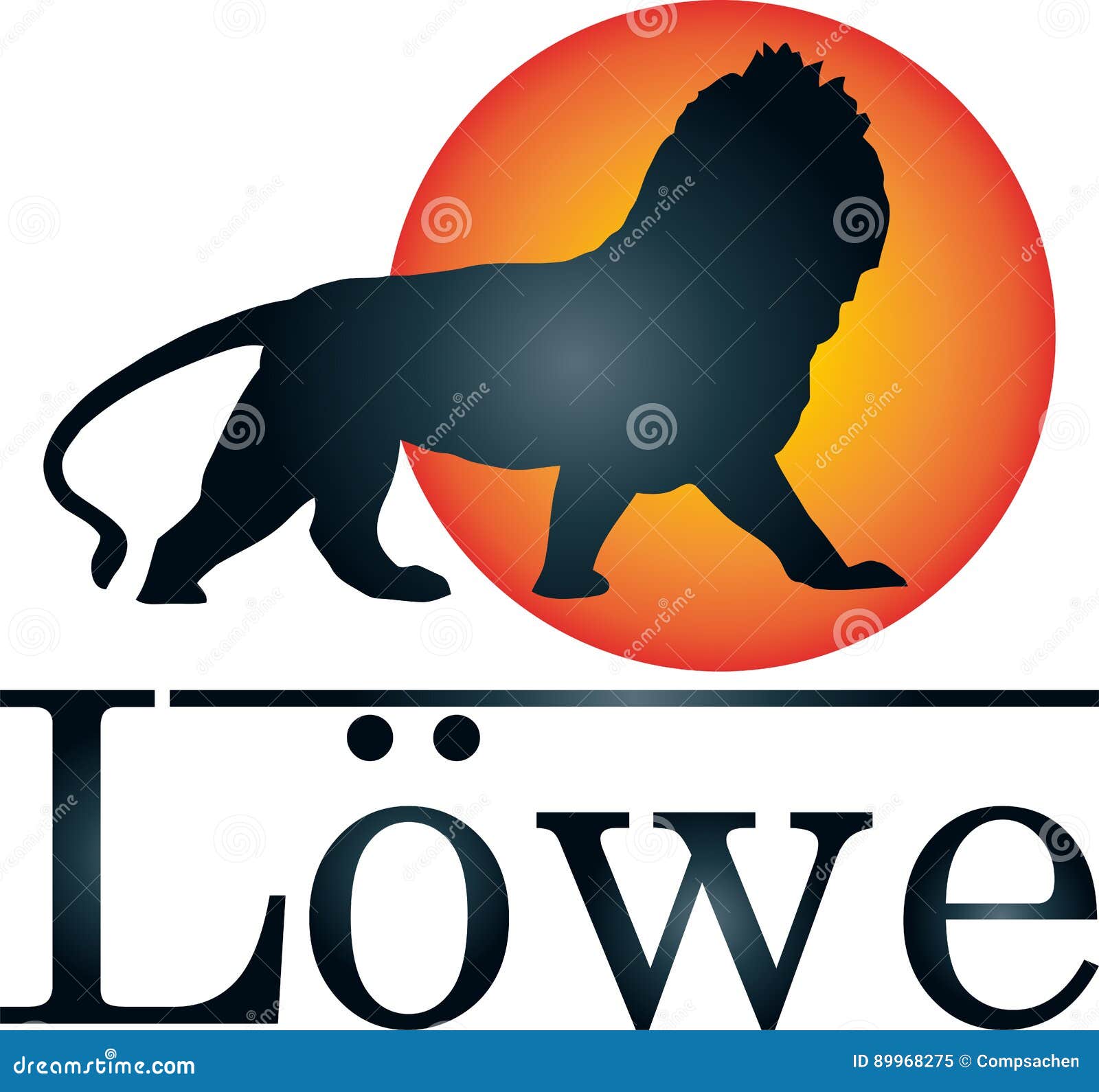 Lion and sun, lion logo stock vector. Illustration of nature - 89968275