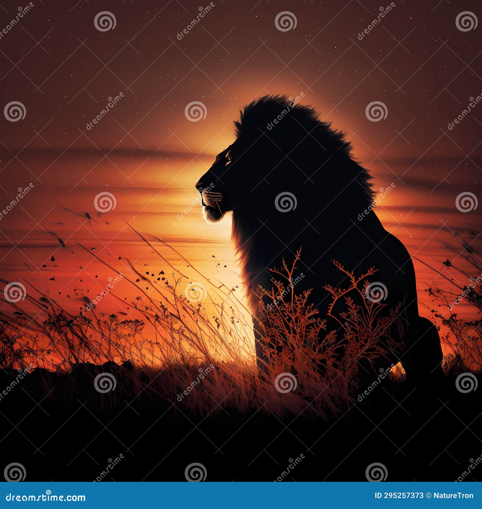 Lion on Sunset Background Lion in Sunset Lion at Sunset Stock ...