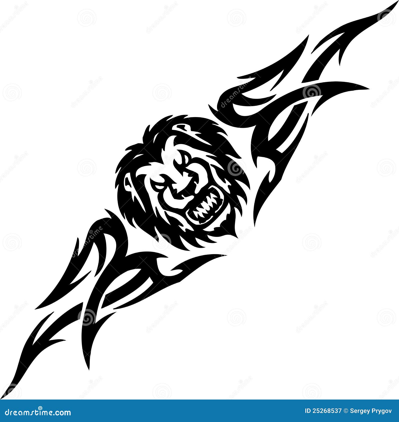 Tribal Lion Head Symmettrical