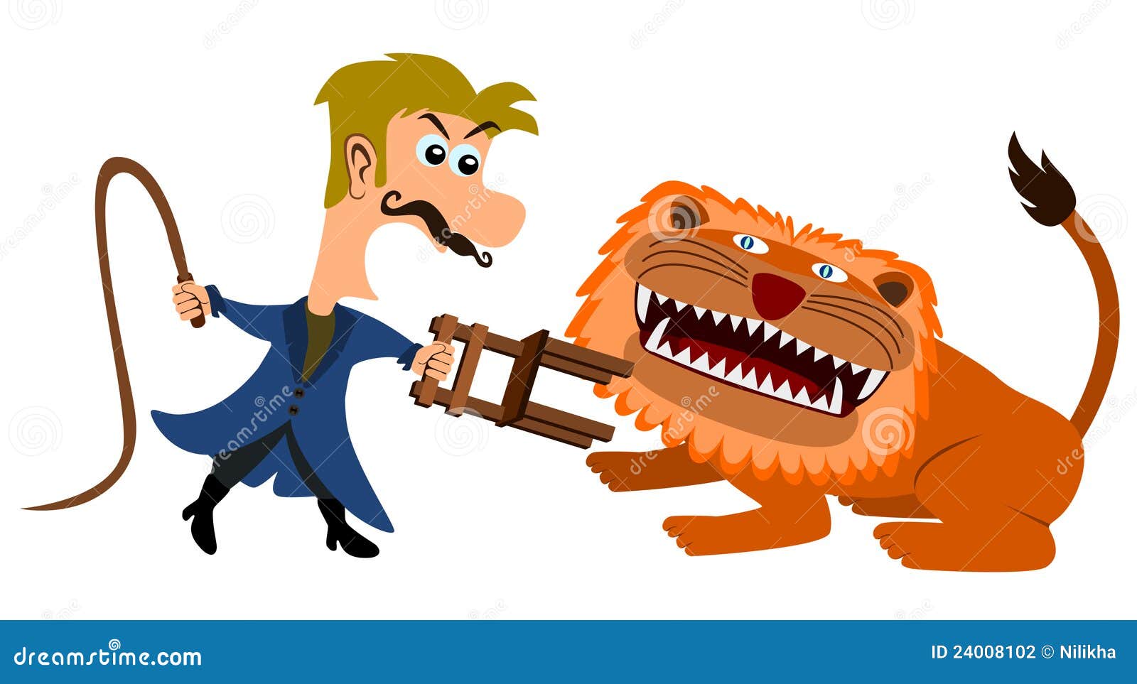 Lion Tamer With Lion Cartoon Vector | CartoonDealer.com #45673241