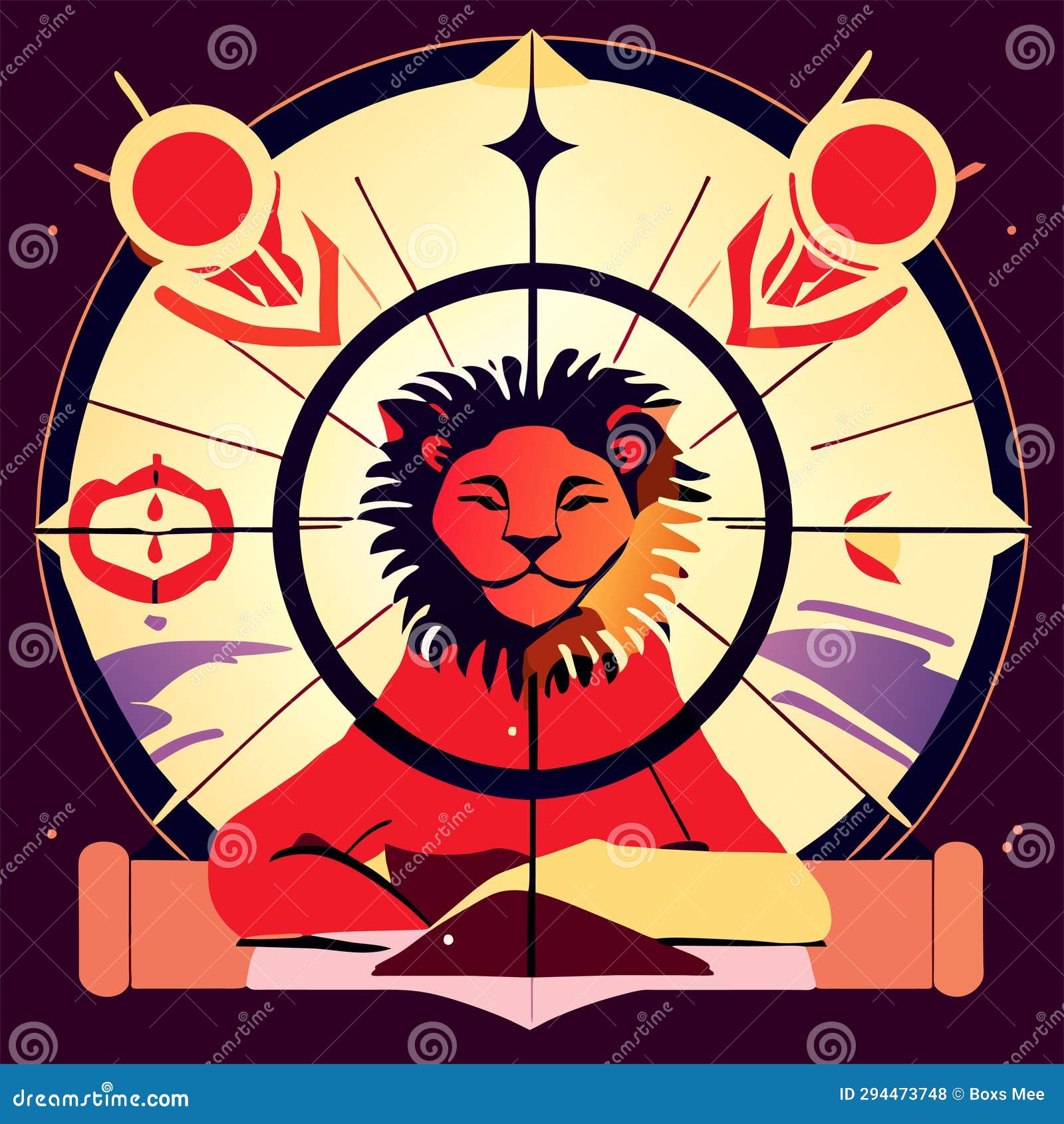 Lion with a Target. Vector Illustration in a Flat Style Stock Vector ...