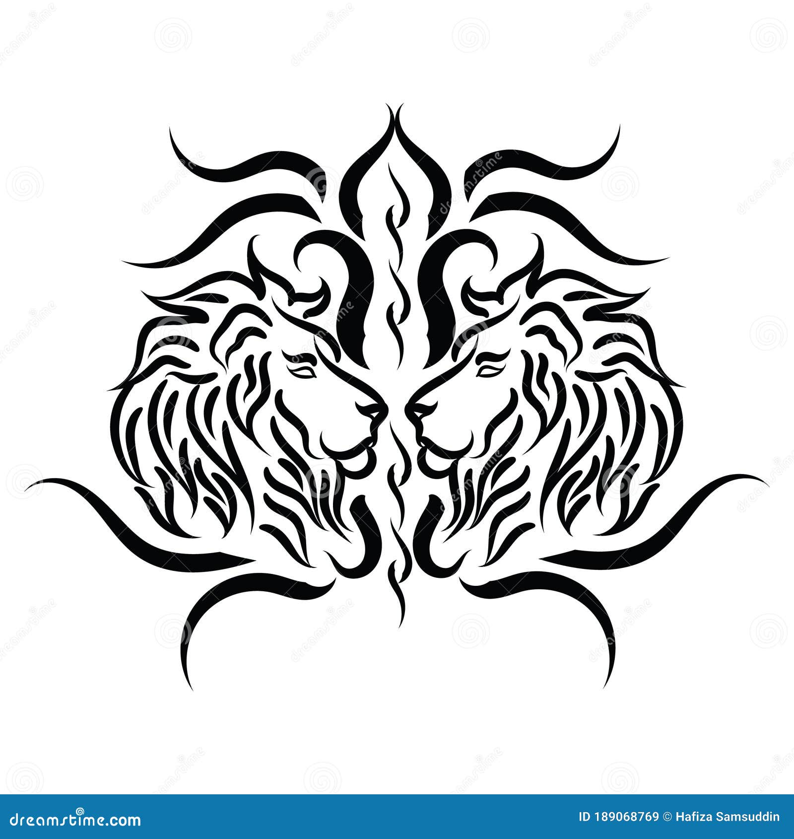 Lion Tattoo Design. Vector Illustration Decorative Design Stock Vector ...