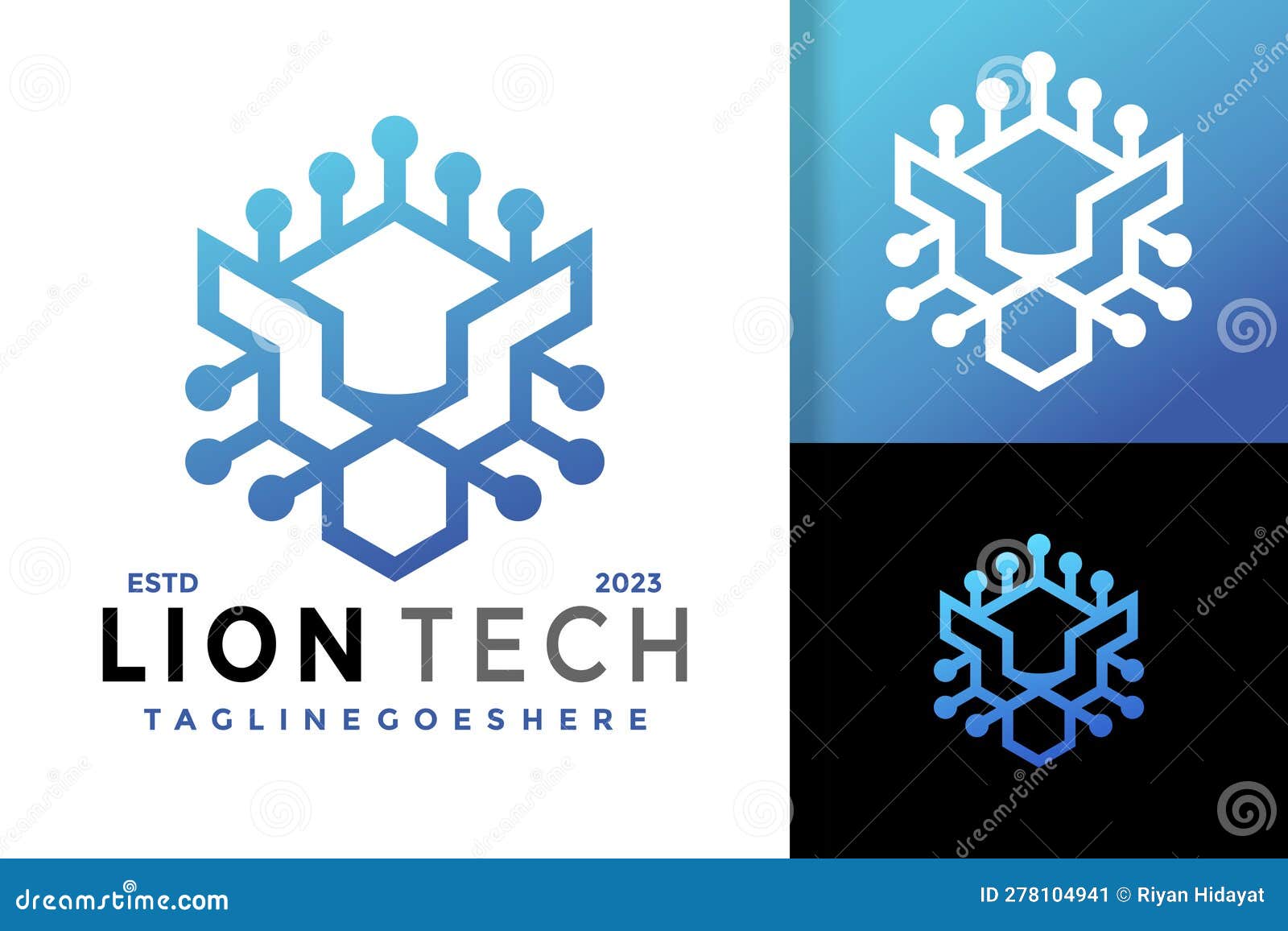 Lion Technology Geometric Logo Vector Icon Illustration Stock Vector ...