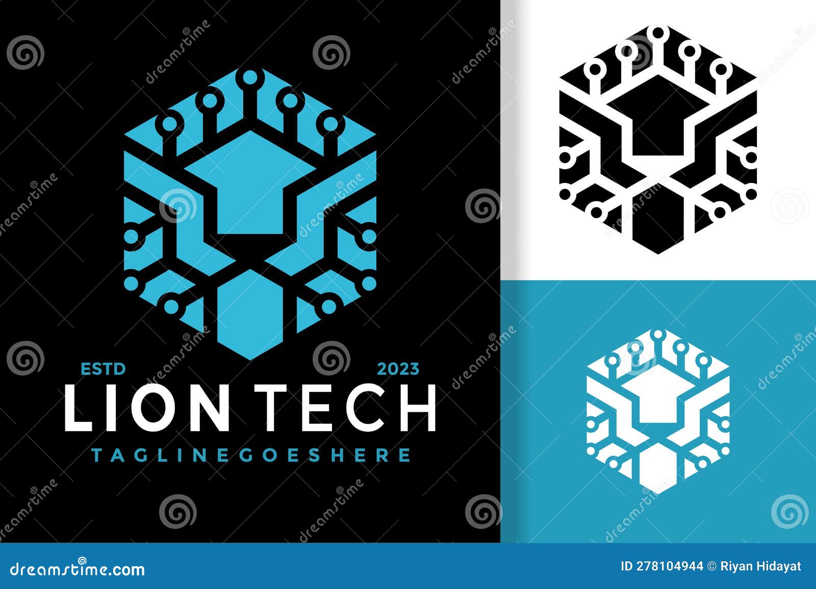 Lion Technology Hexagon Logo Vector Icon Illustration Stock Vector - Illustration of corporate ...