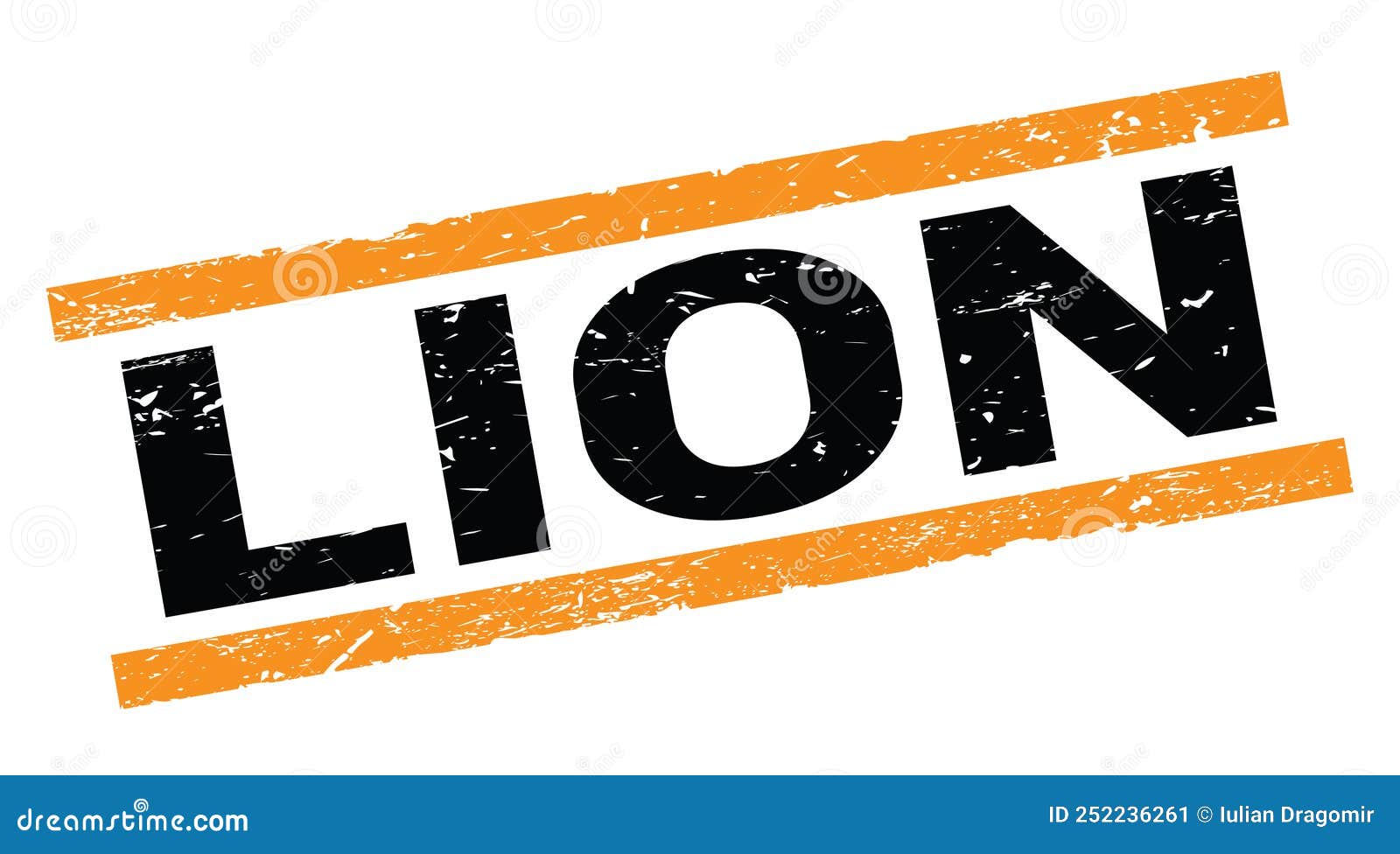LION Text on Orange Rectangle Stamp Sign Stock Illustration ...