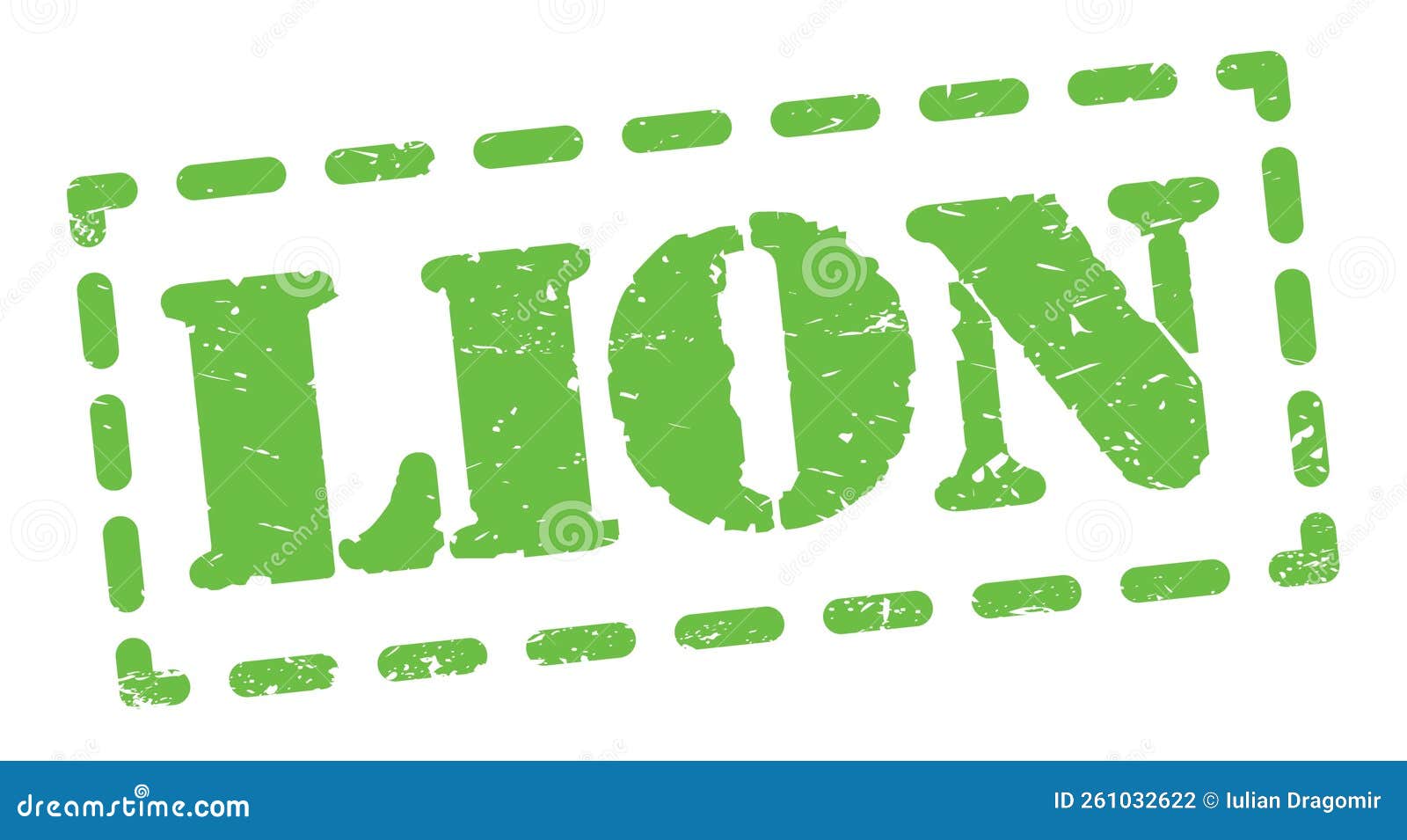 LION Text Written on Green Stamp Sign Stock Illustration - Illustration ...