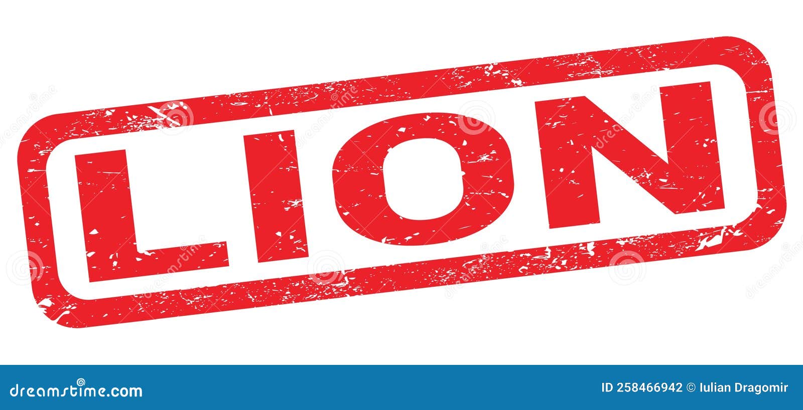 LION Text Written on Red Rectangle Stamp Stock Illustration ...