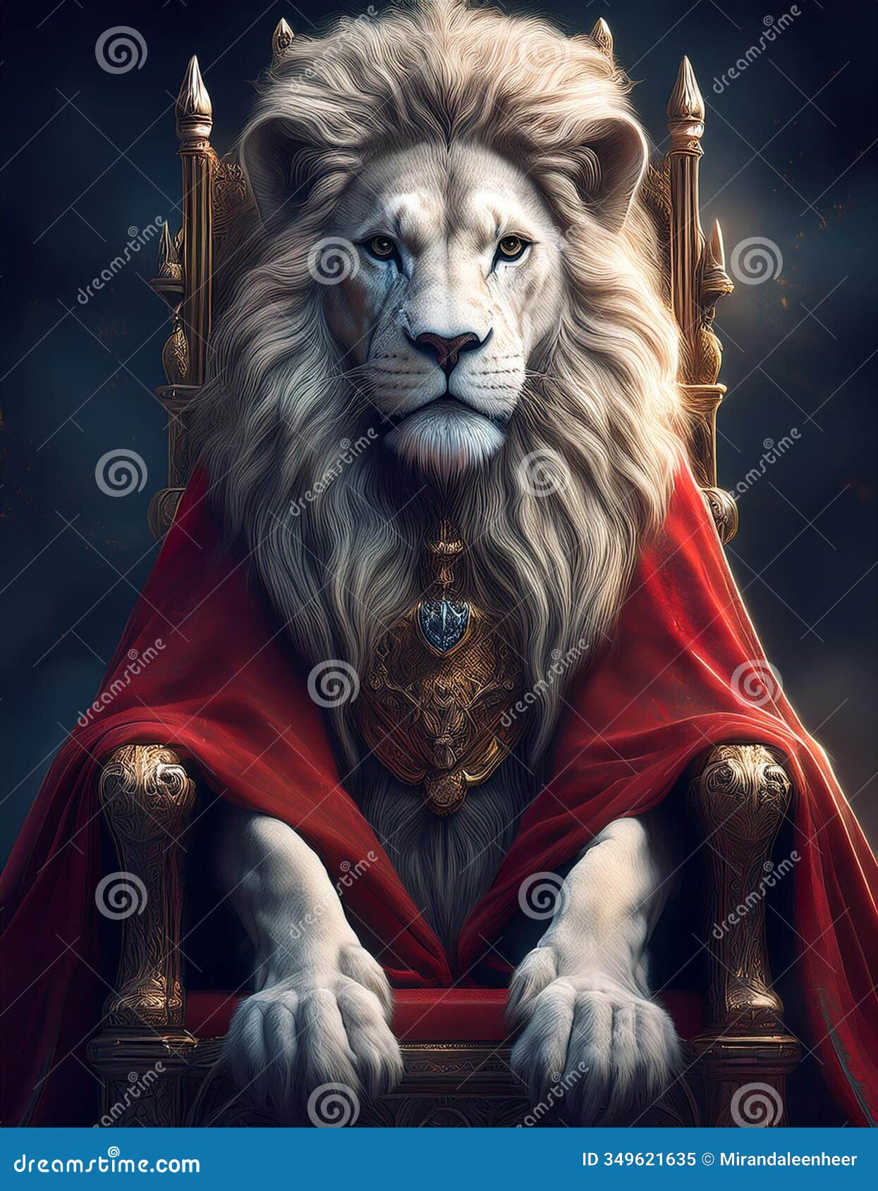 Lion on throne cartoon stock illustration. Illustration of animal ...