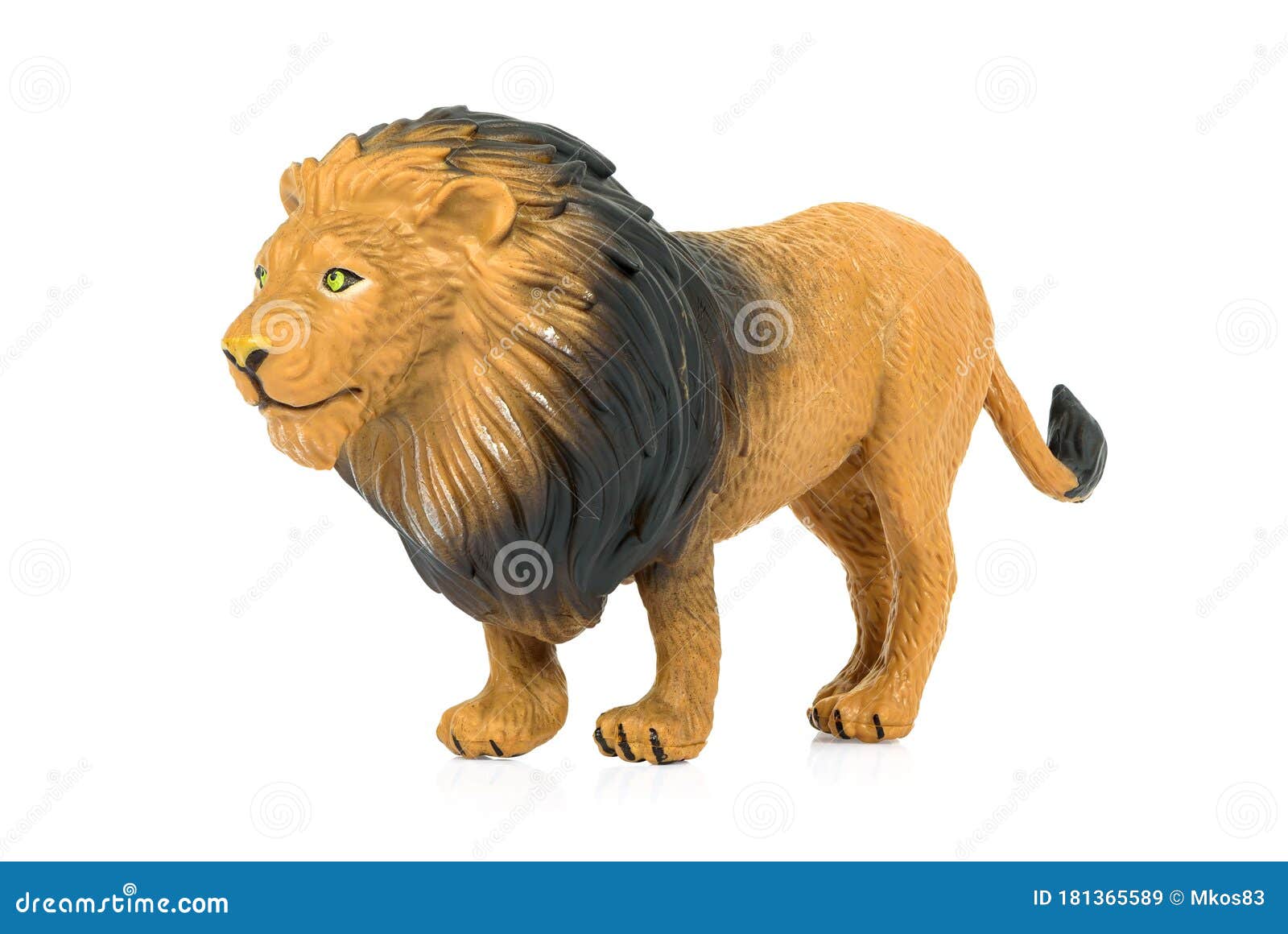 Lion Toy Figure on White Background Stock Image - Image of animal ...
