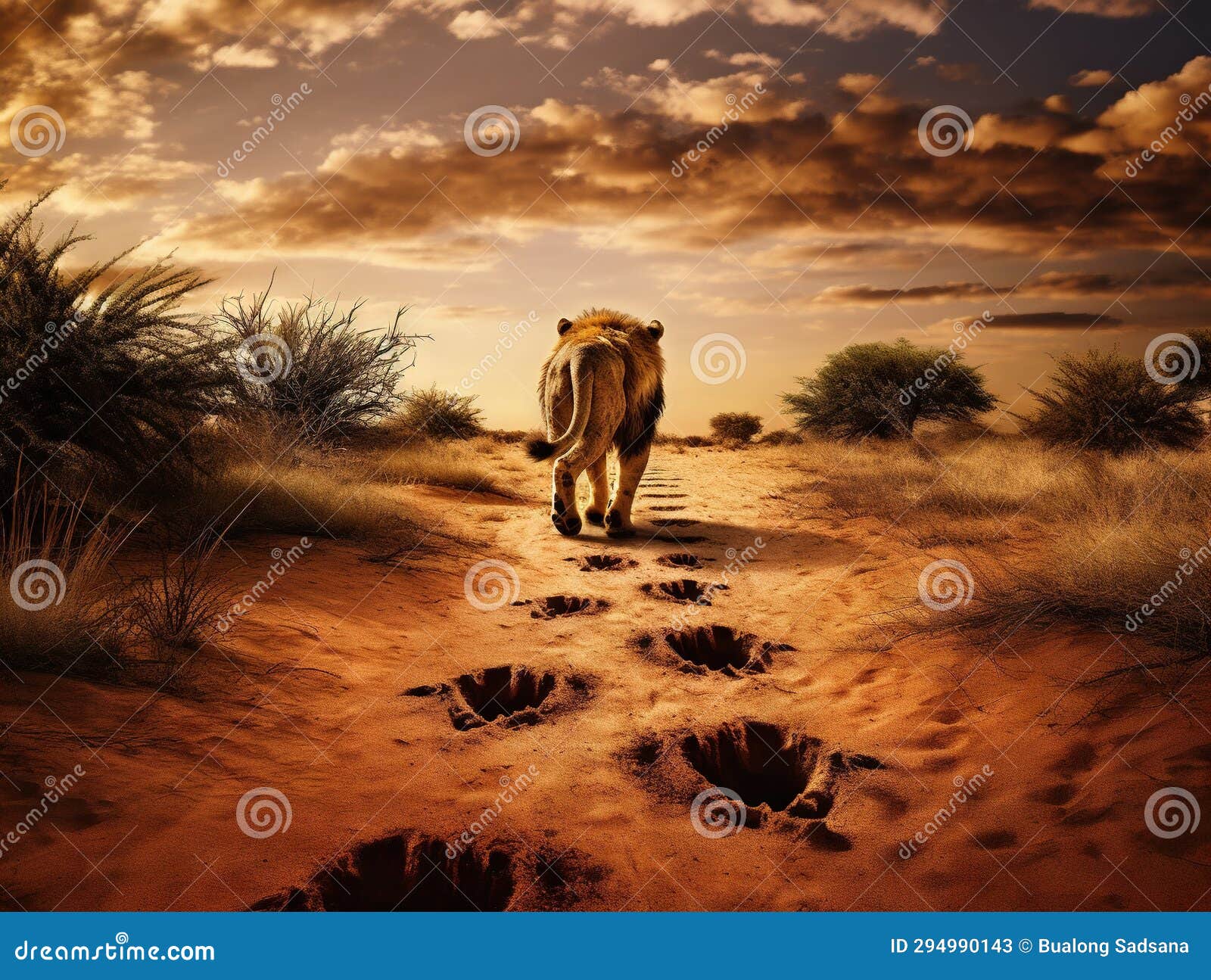 Lion tracks stock illustration. Illustration of aigenerated - 294990143
