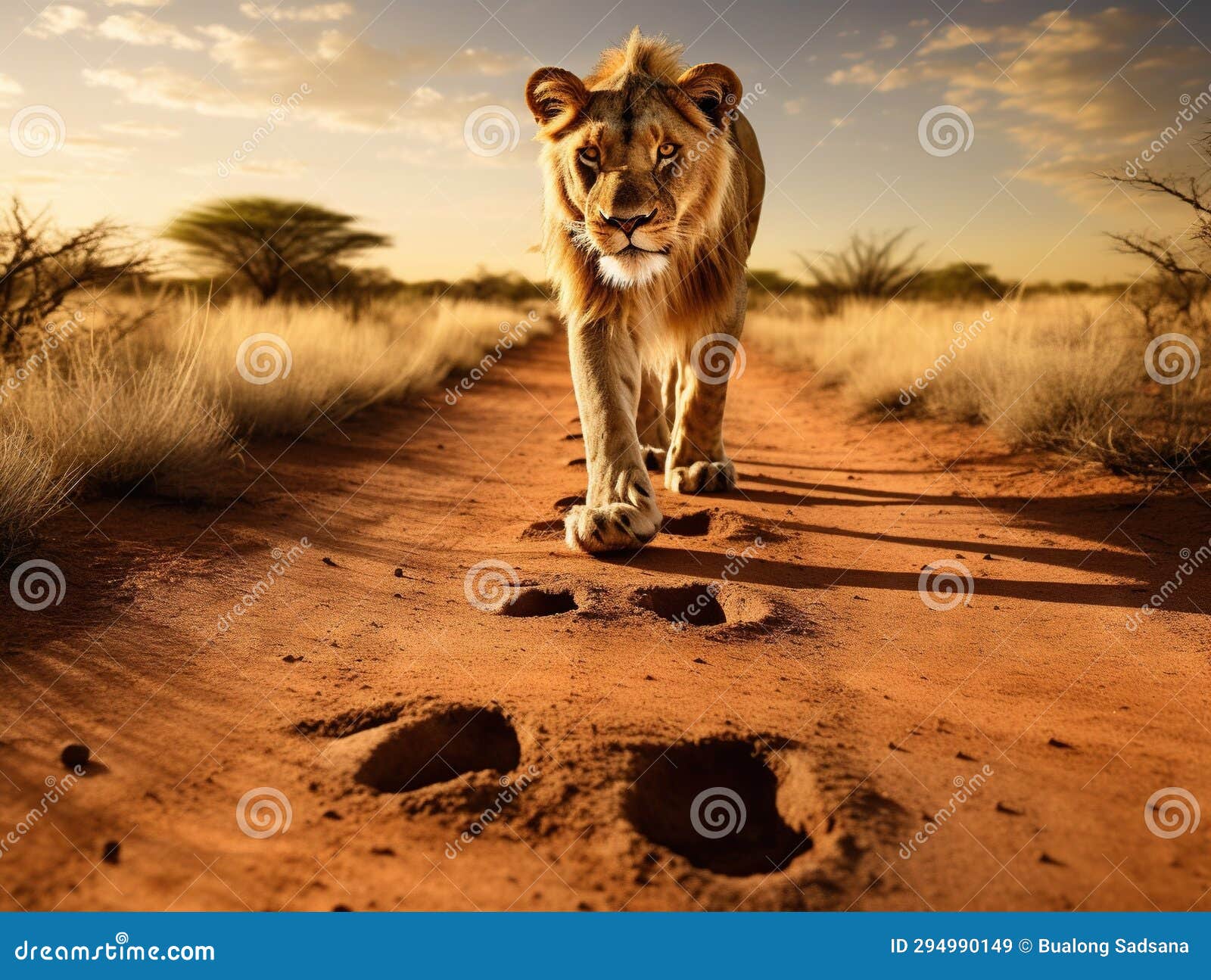 Lion tracks stock illustration. Illustration of africa - 294990149