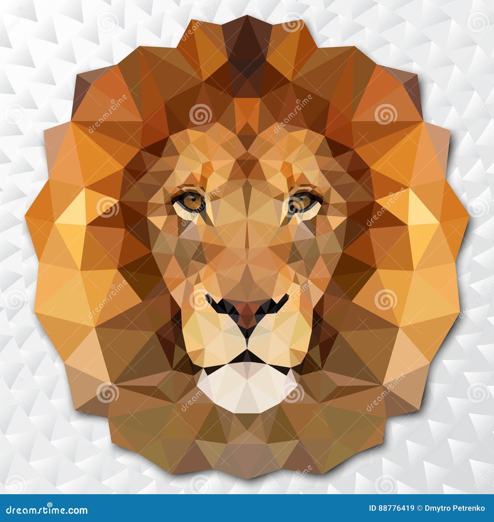 Lion from triangles stock vector. Illustration of modern - 88776419