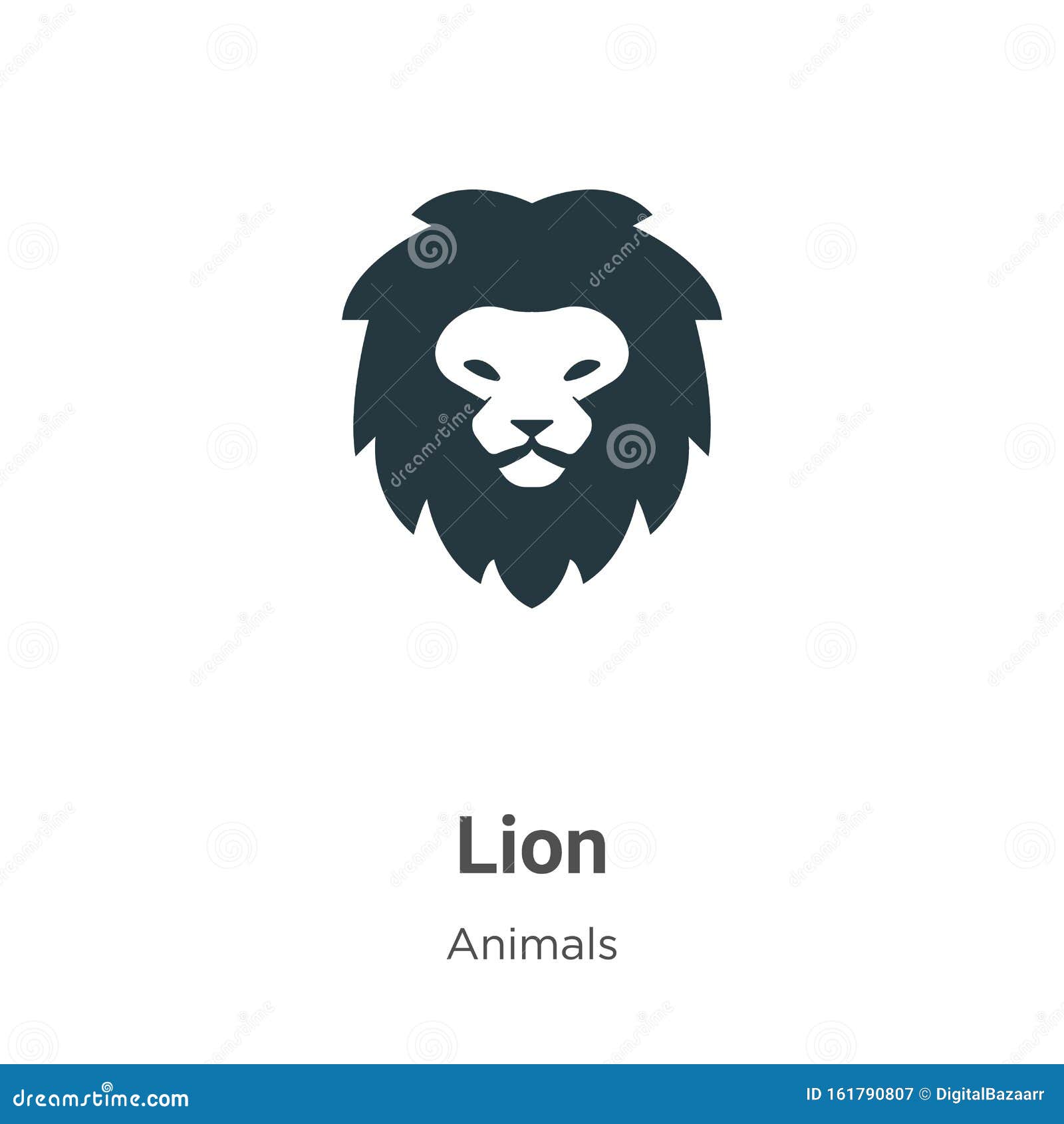 Lion Vector Icon on White Background. Flat Vector Lion Icon Symbol Sign ...