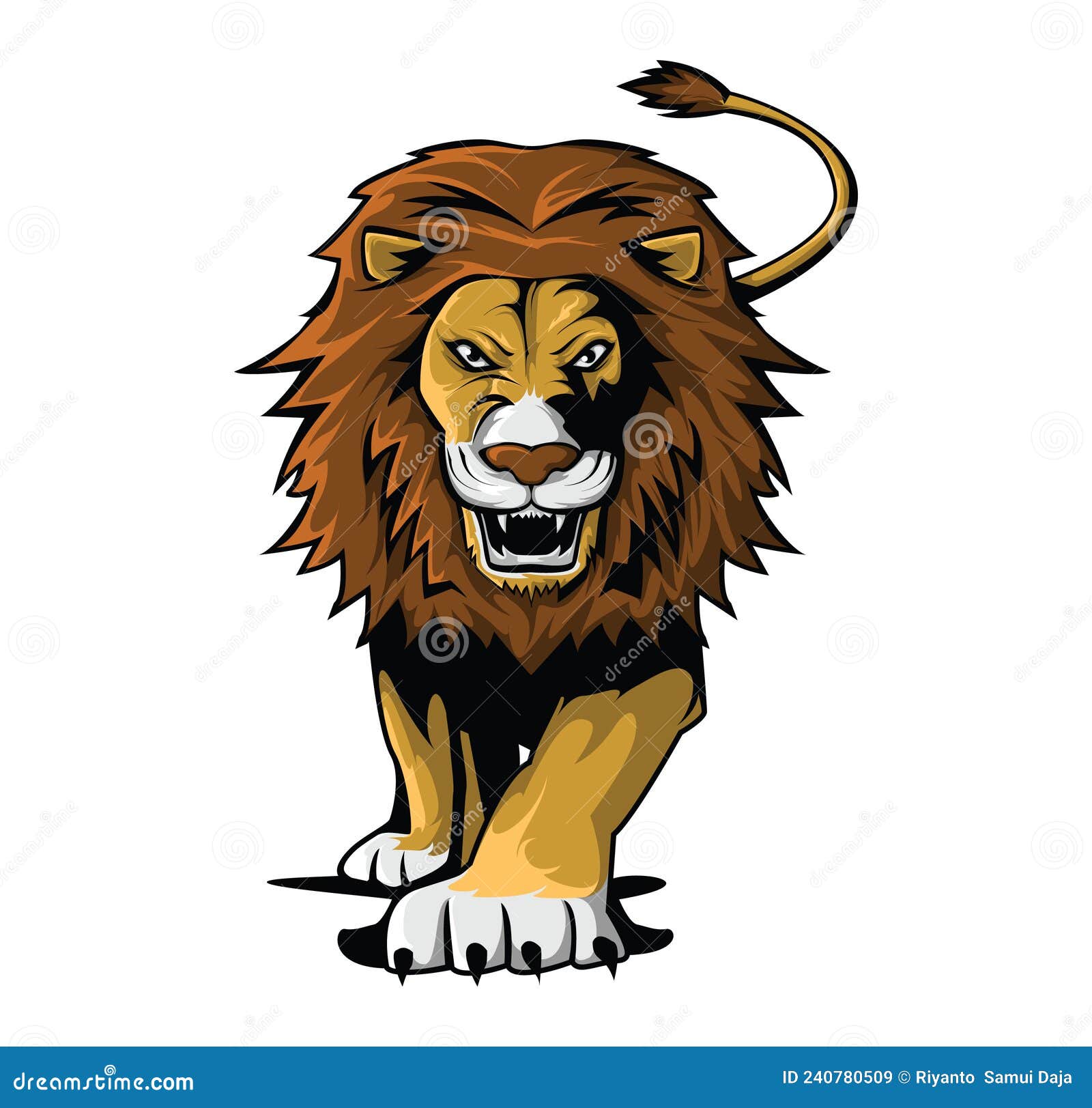 Lion Walk With Powerful Muscles In Motion Royalty-Free Stock Image ...