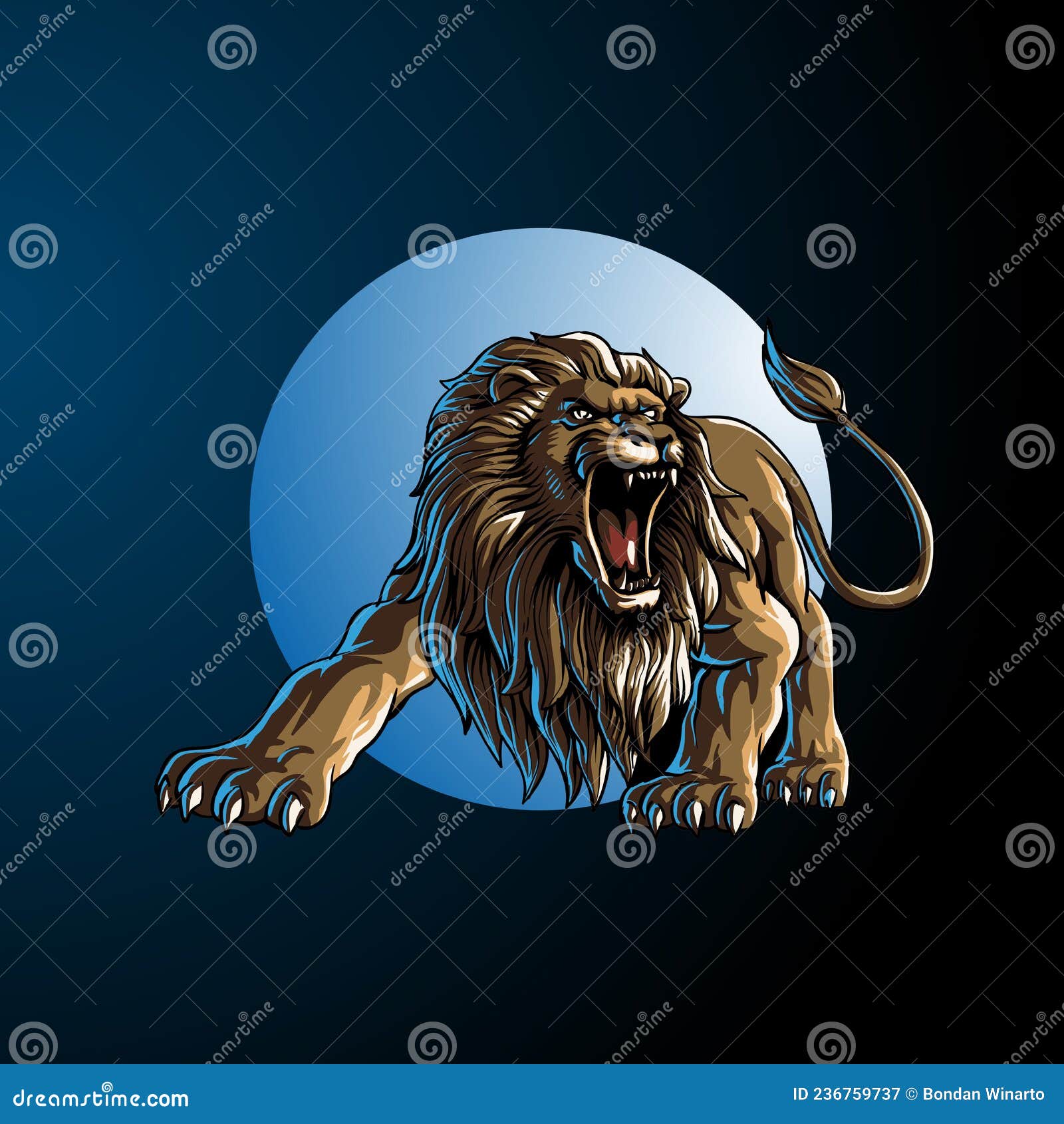 Lion Wild Animal Vector Illustration Stock Illustration - Illustration ...