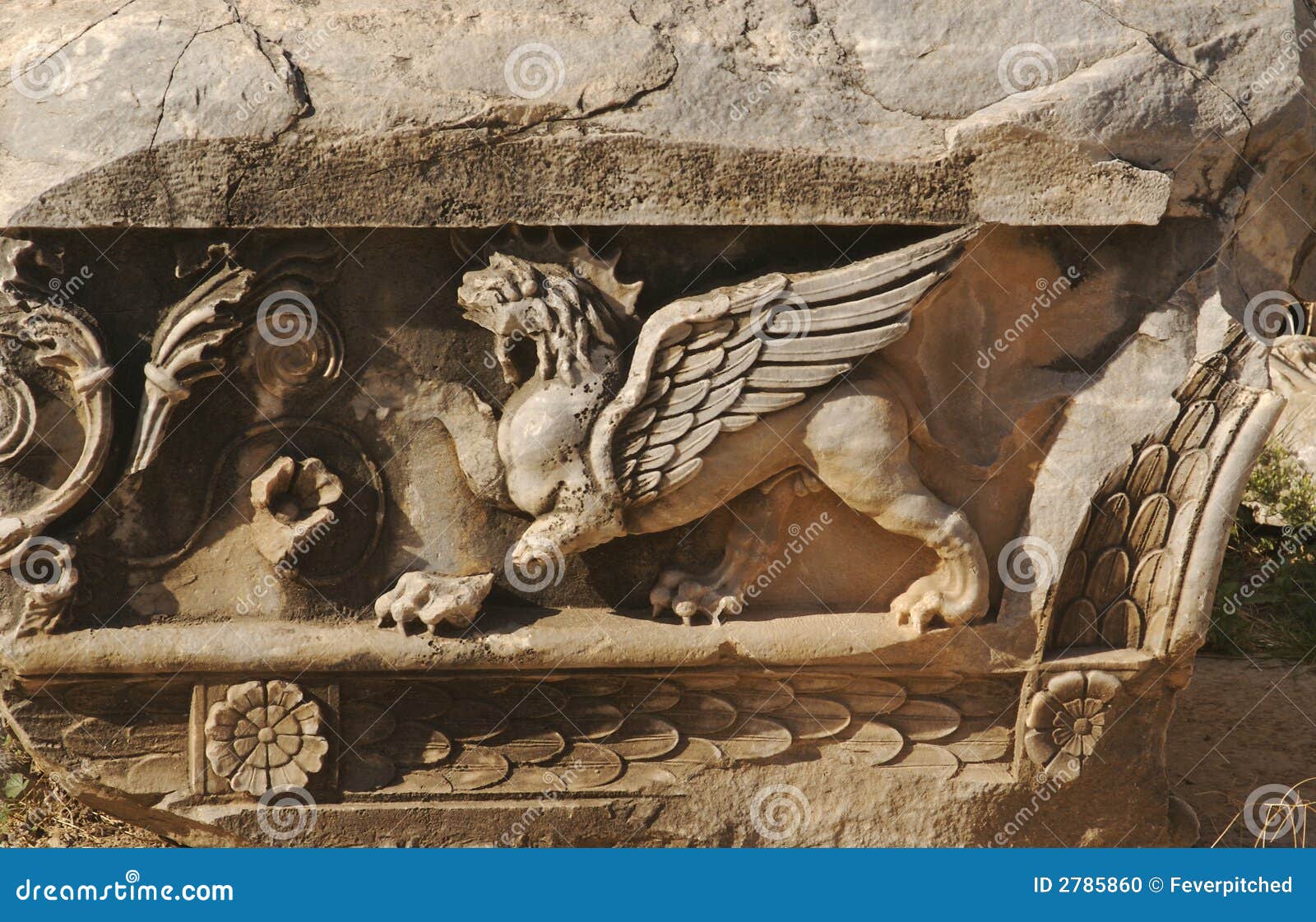 Lion with Wings Relief stock photo. Image of culturer - 2785860