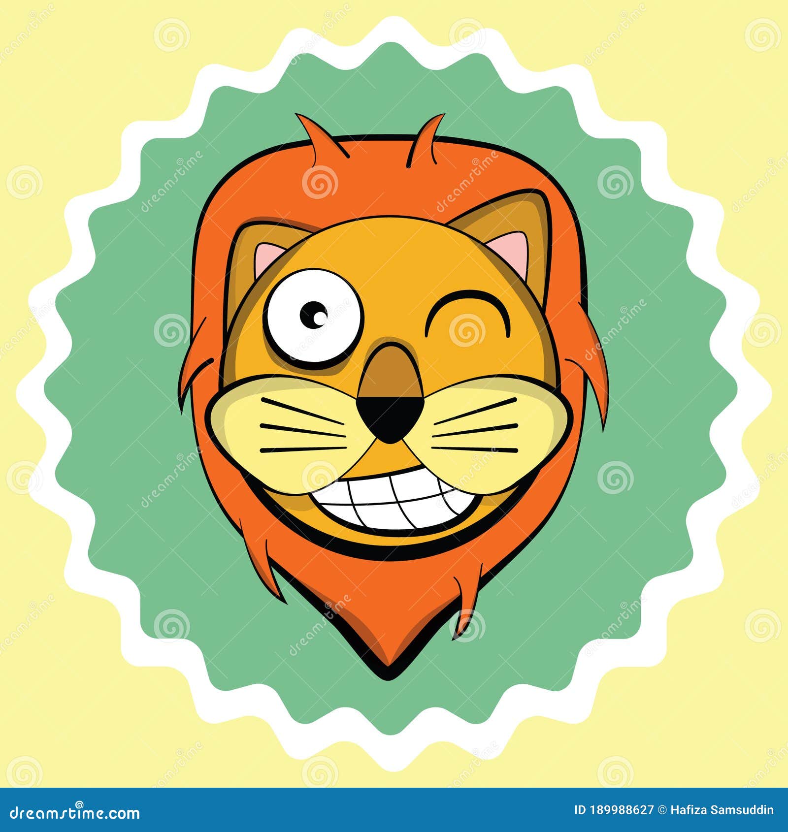 Lion Winking. Vector Illustration Decorative Design Stock Vector ...