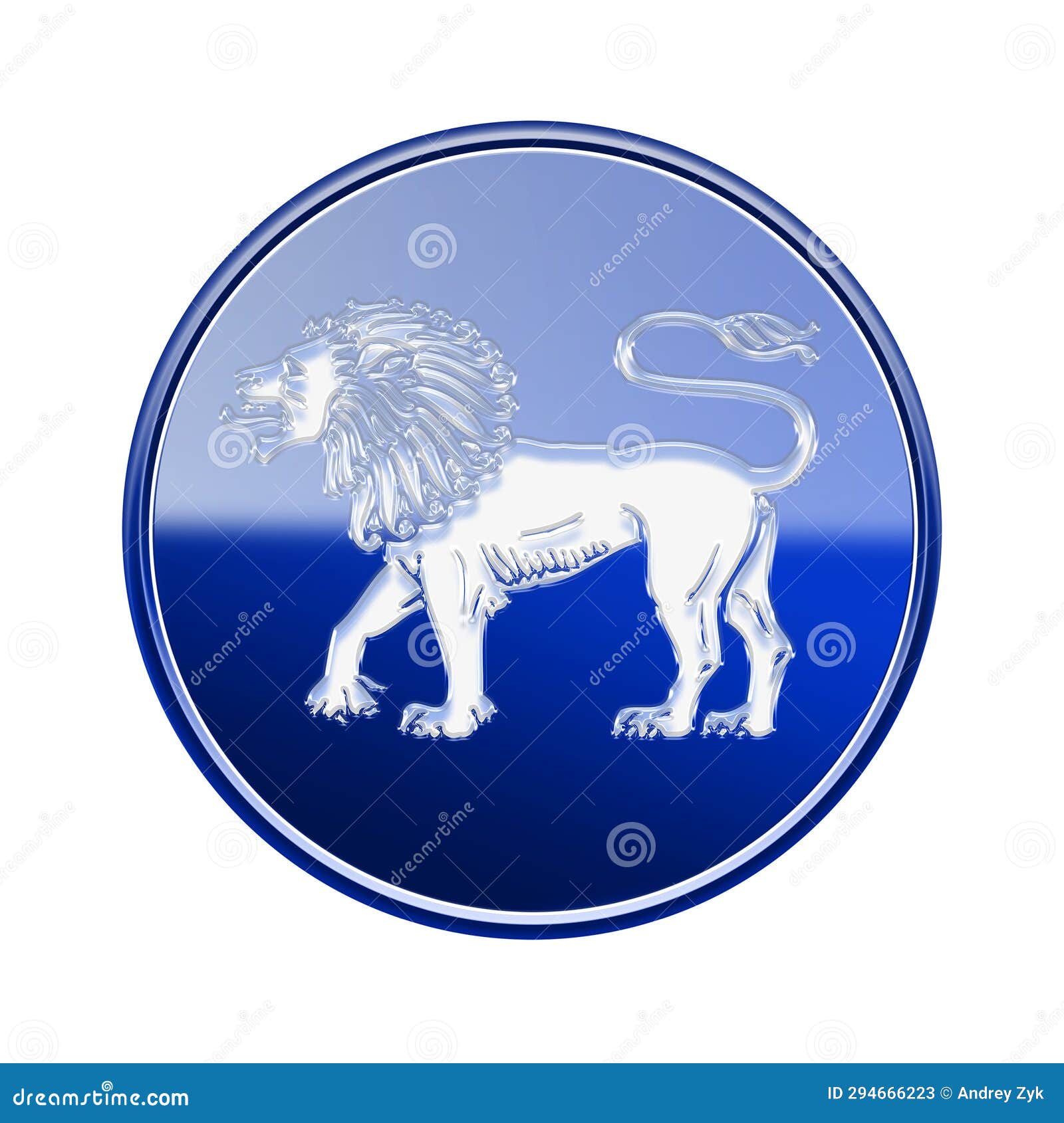 Lion zodiac icon blue. stock image. Image of astrology - 294666223