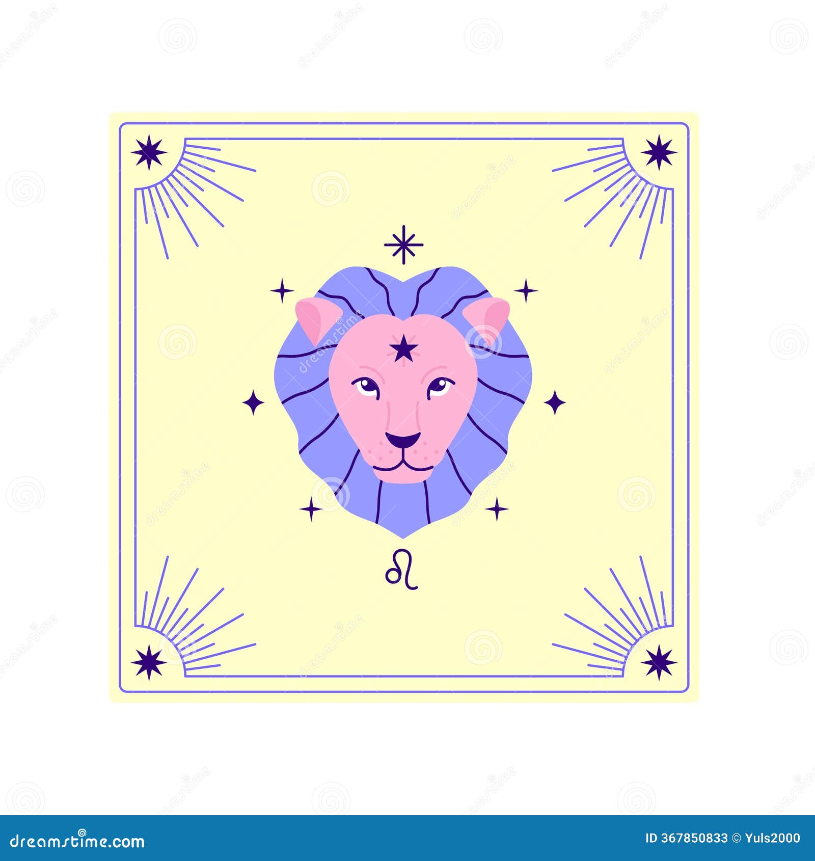 Leo The Lion Zodiac Constellation Map On A Starry Space Background With ...