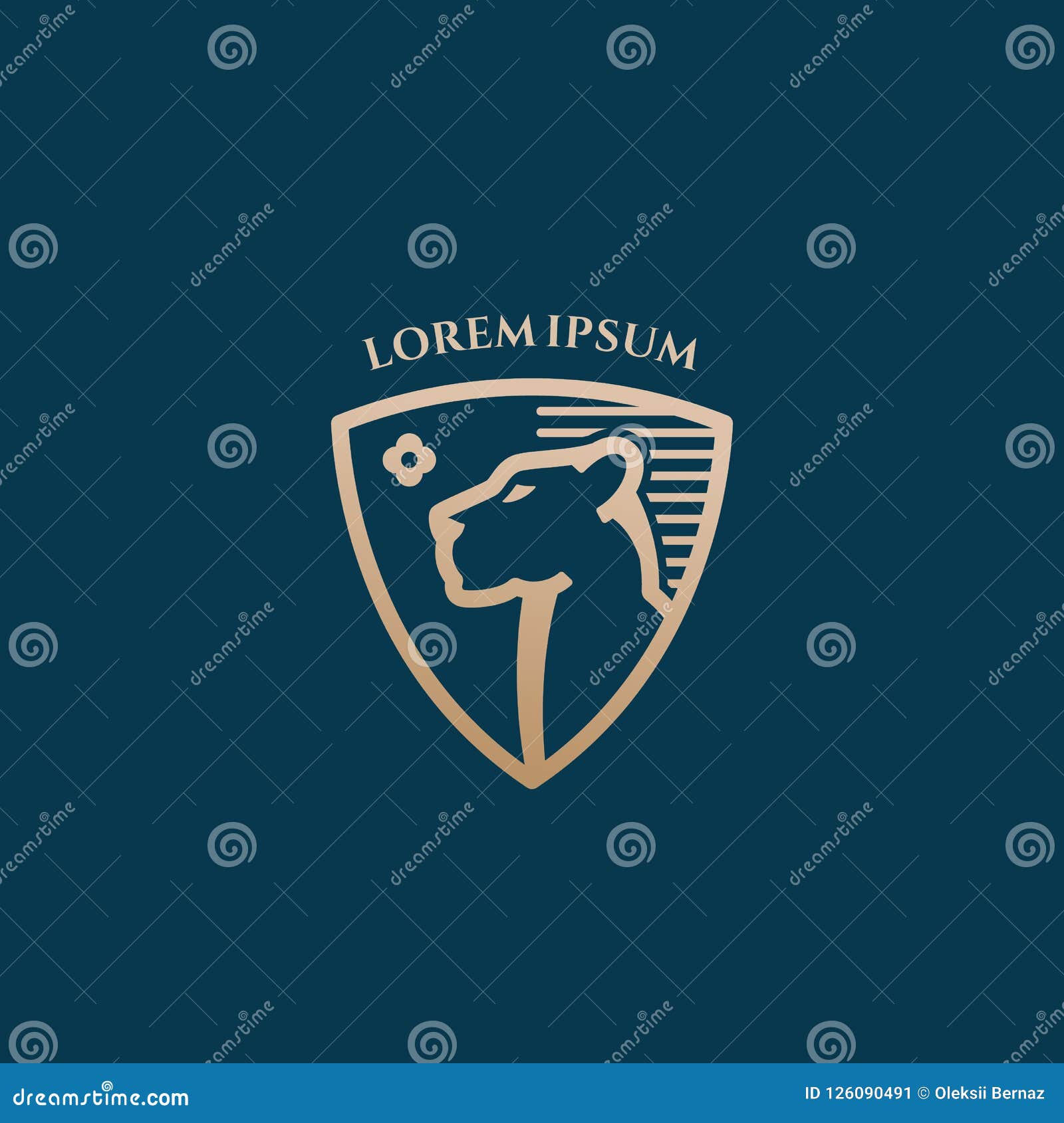 Lioness Face in a Shield Line Style Abstract Vector Sign, Symbol or ... Lioness Face in a Shield Line Style Abstract Vector Sign, Symbol or ...