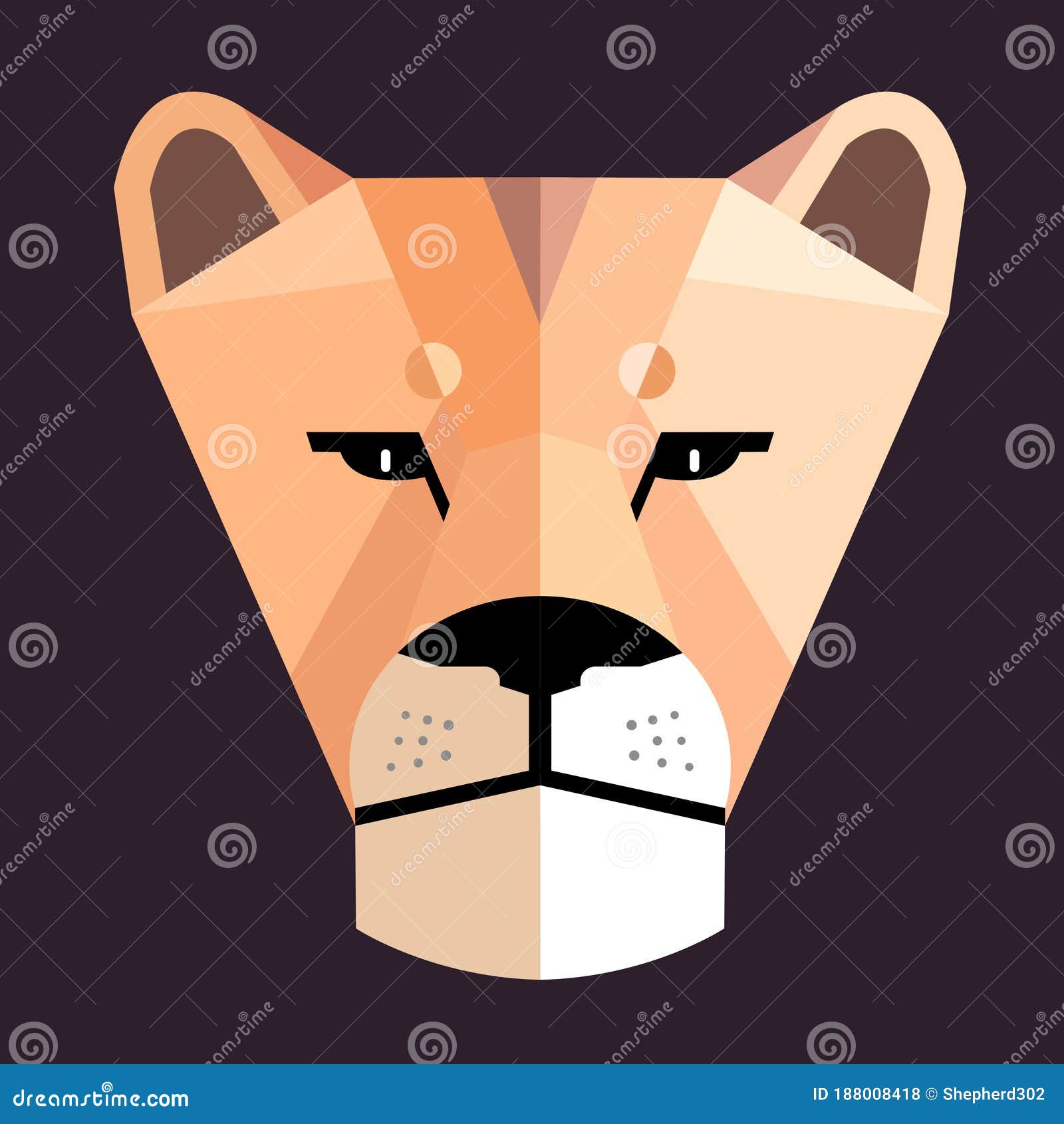 Lioness portrait stock vector. Illustration of night - 188008418