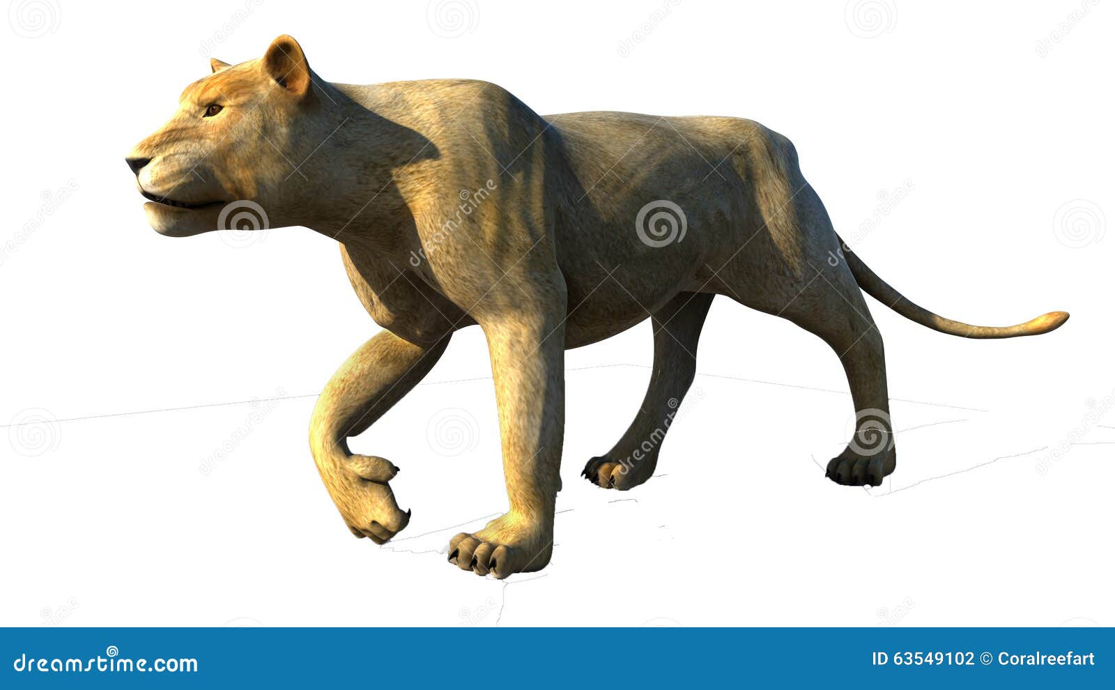 Sneaking Lion Animal And Japanese Oriental Temple Towers Royalty-Free ...