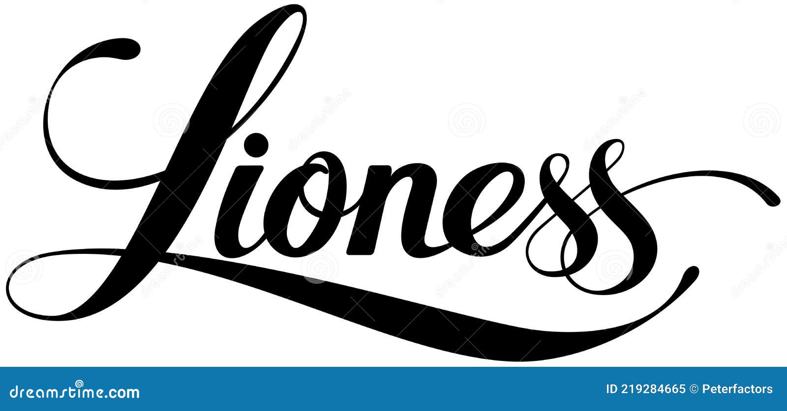 Lioness - Custom Calligraphy Text Stock Vector - Illustration of ...
