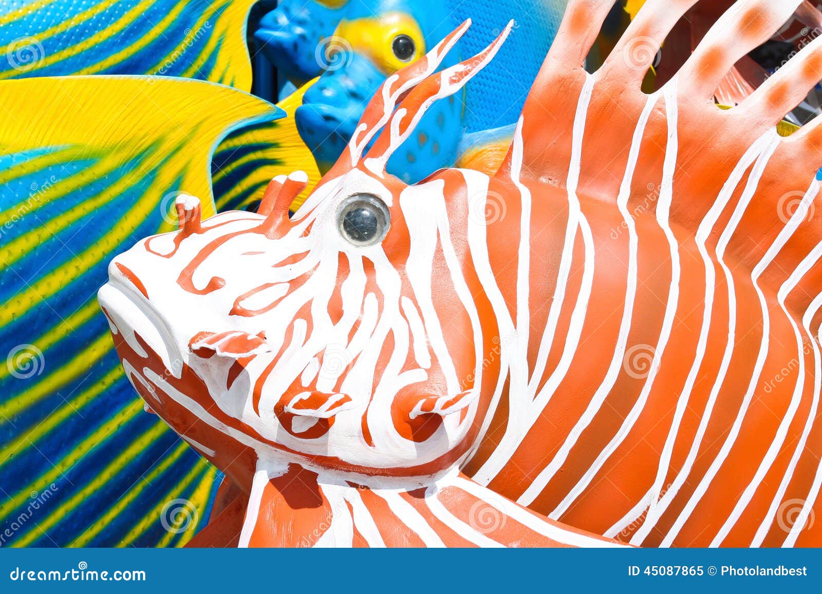 Lionfish colorful statue stock image. Image of gear, domestic - 45087865