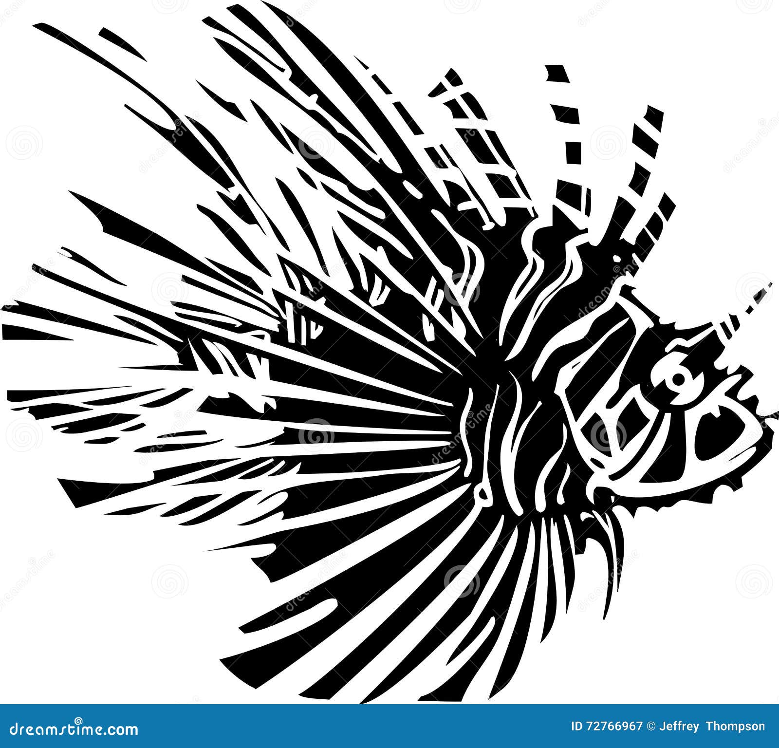 LionFish in the ocean stock vector. Illustration of vector - 72766967