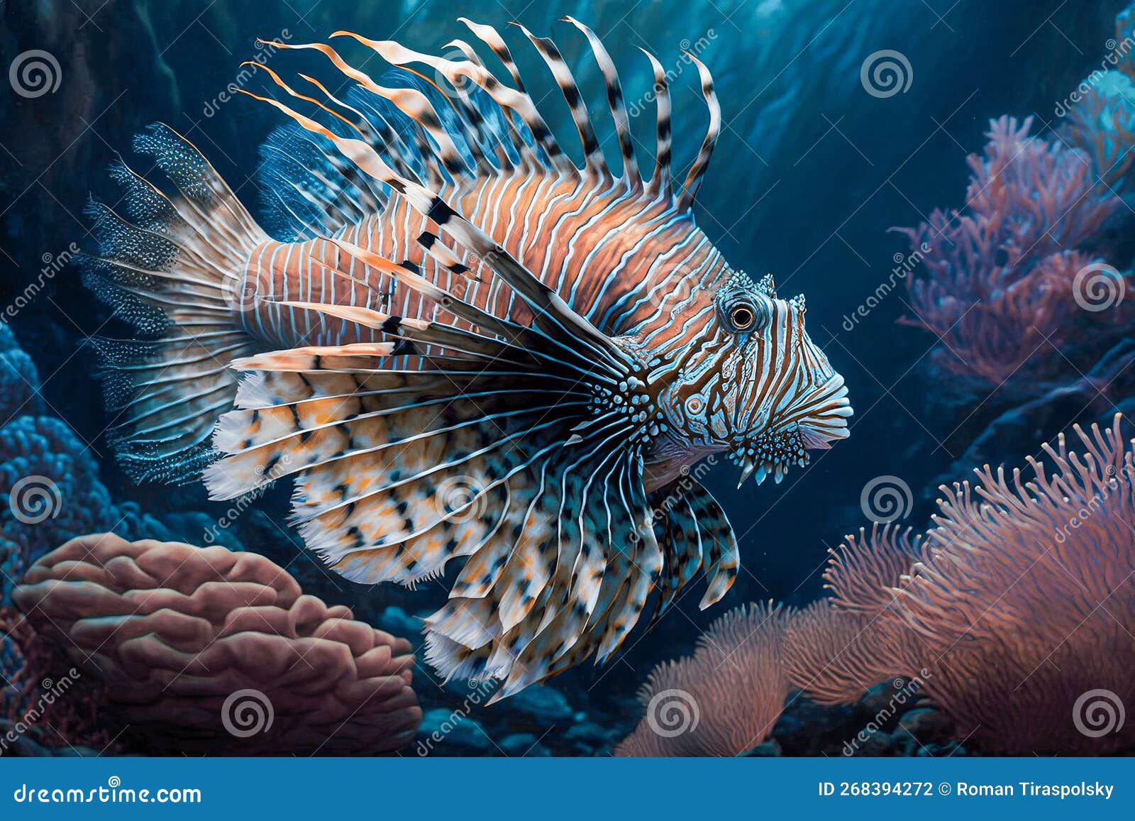 Lionfish Underwater Sea Life On A Background Of Coral Stock Image ...