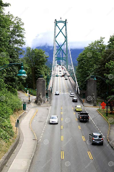 Lions Gate Bridge editorial photography. Image of lanes - 20518372