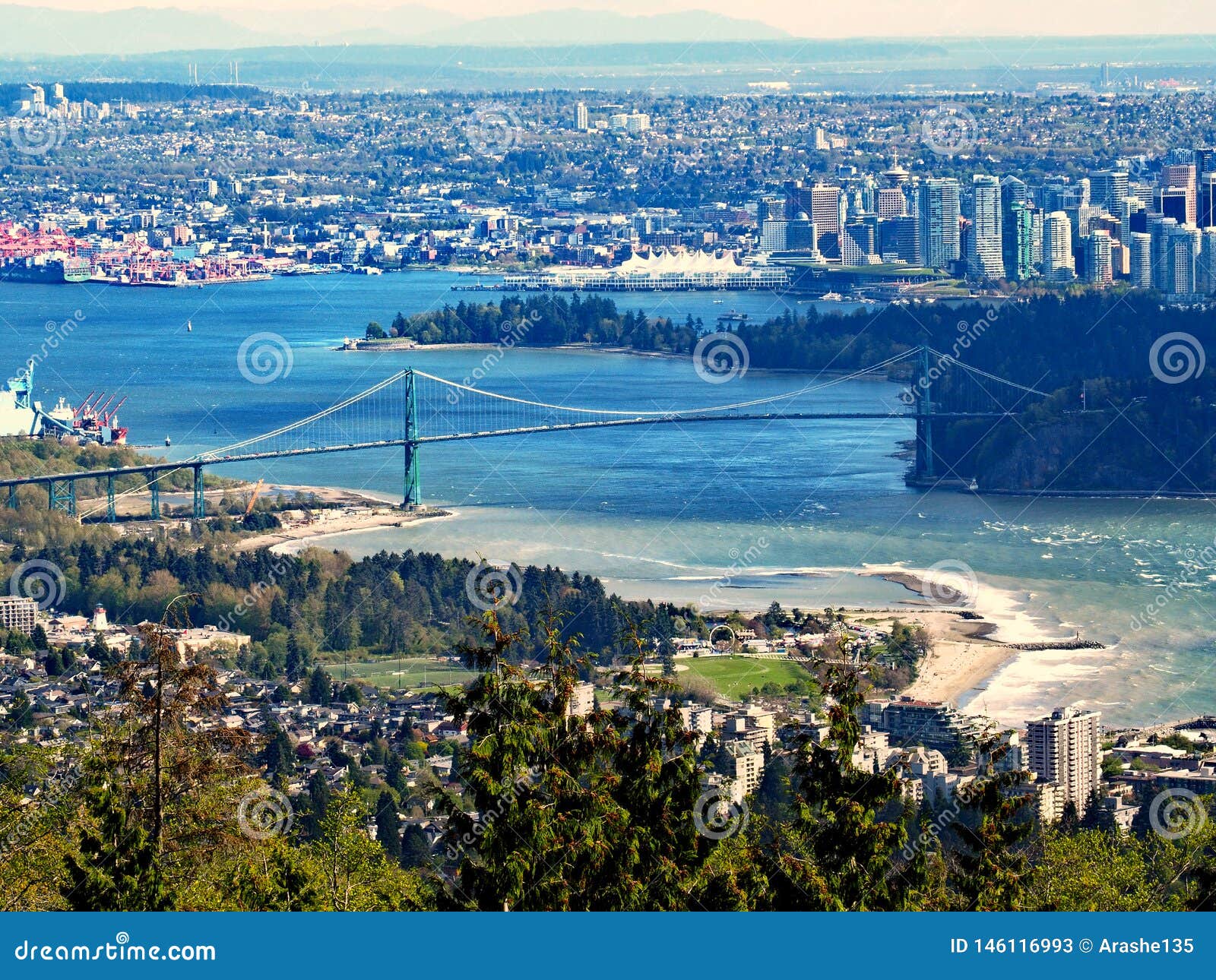 Lions Gate Bridge stock image. Image of bridge, vancouver - 146116993