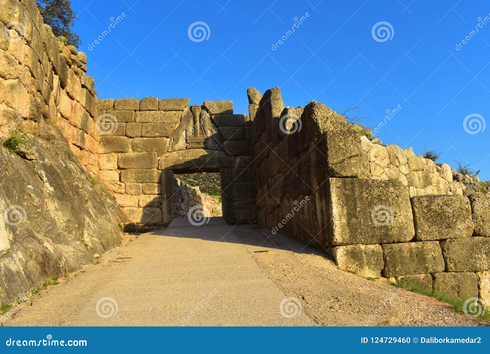 The Lions of the Gate and Mikena. Stock Photo - Image of greek, ruin ...