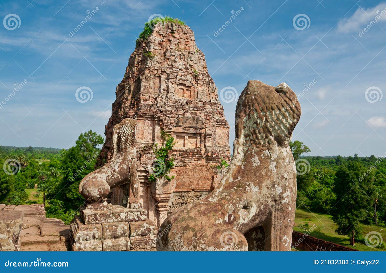The Lions of Pre Rup Temple, Cambodia Stock Image - Image of towers ...
