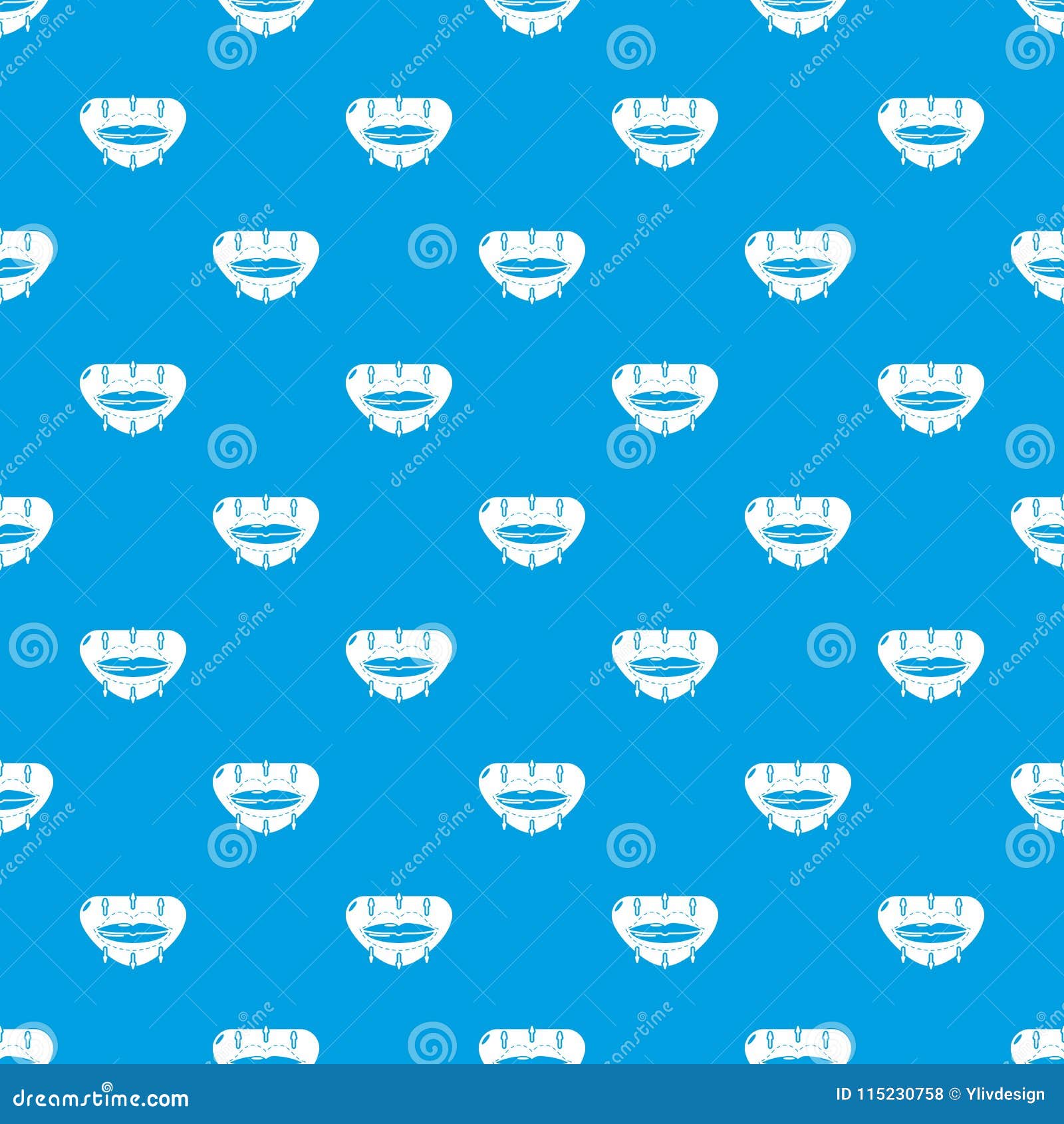 Lip Augmentation Pattern Vector Seamless Blue Stock Vector ...